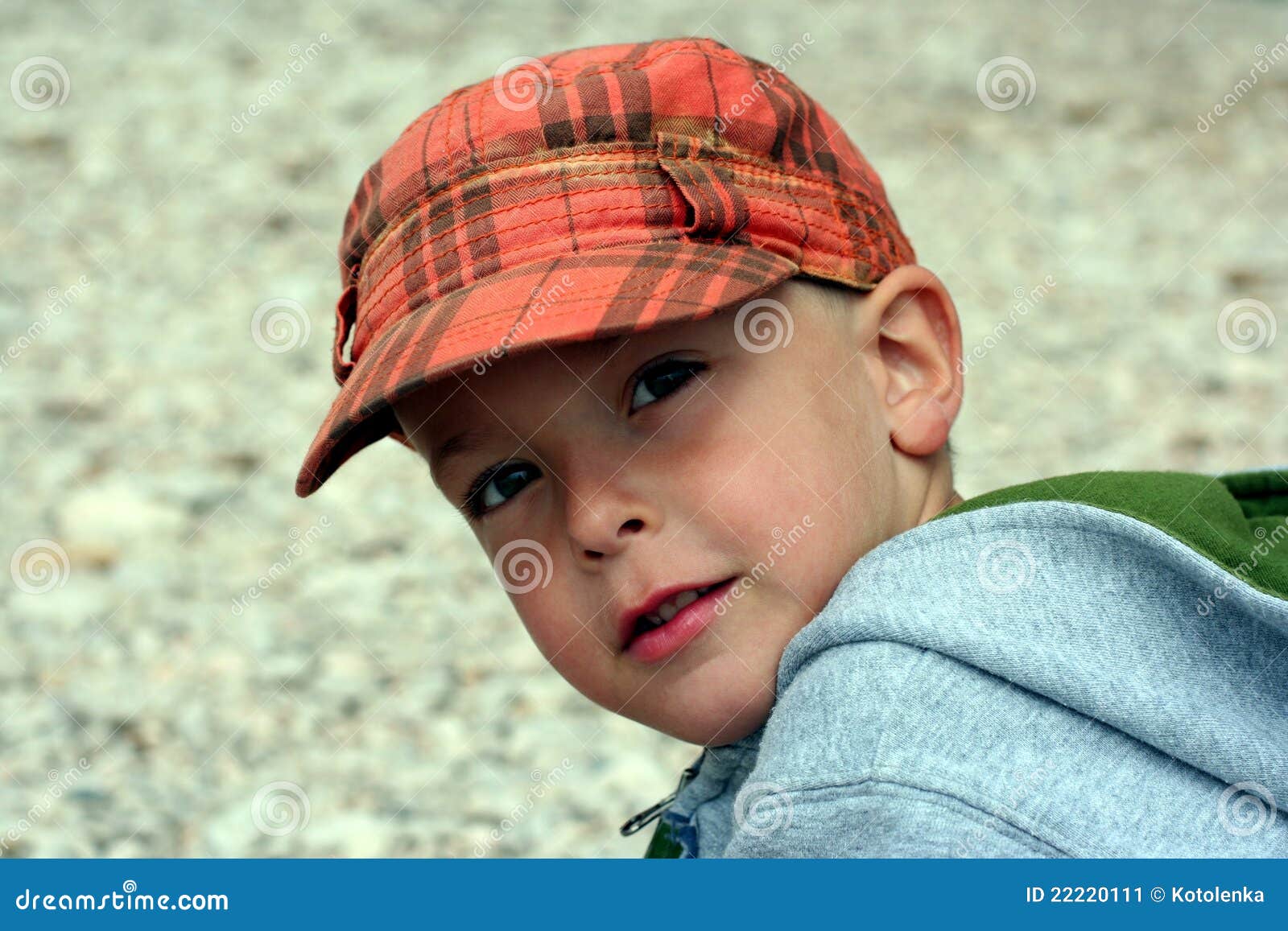 Little Child in a Cap Looks with Interest Stock Image - Image of boonie ...