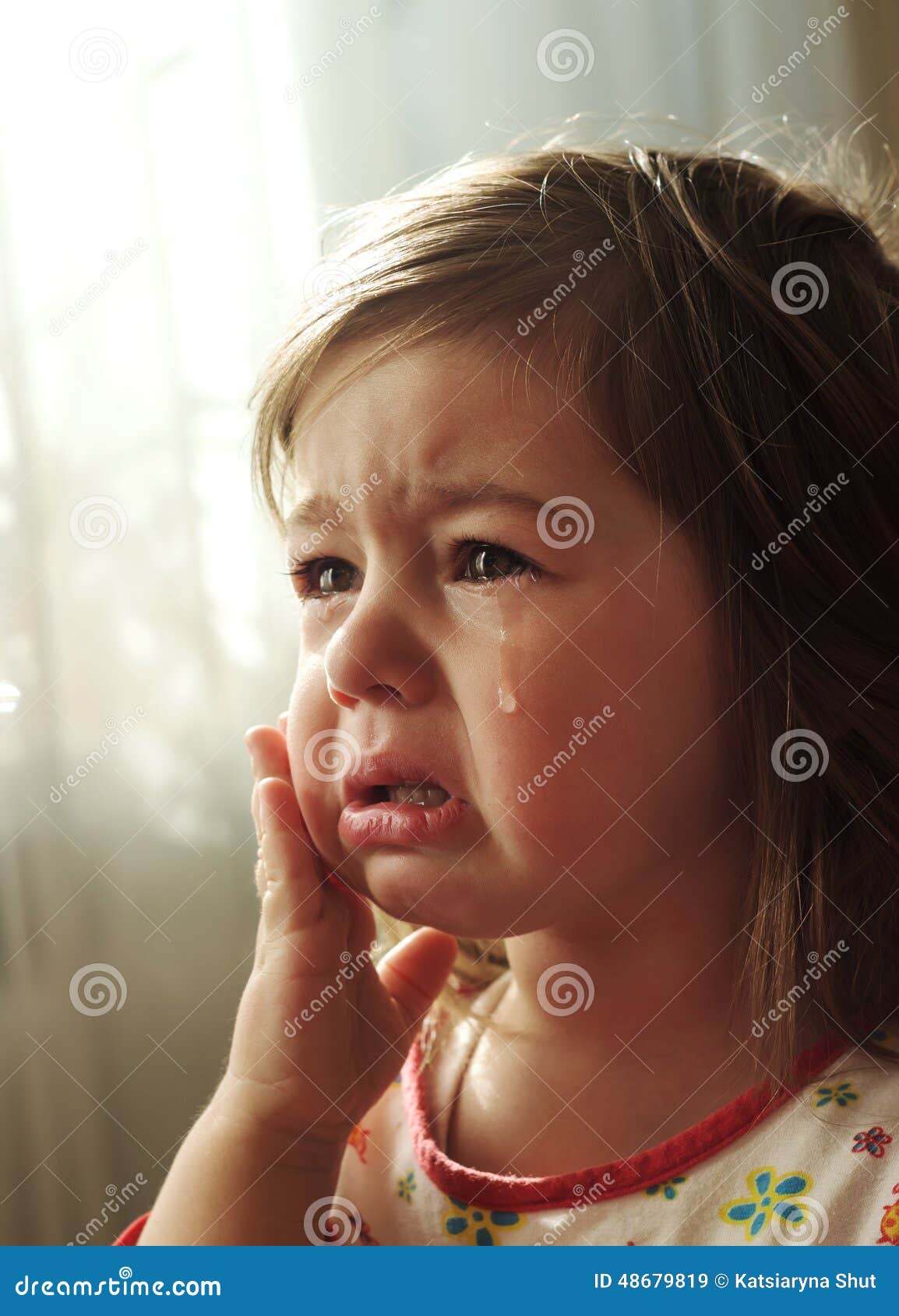Little child is crying stock image. Image of closeup - 48679819