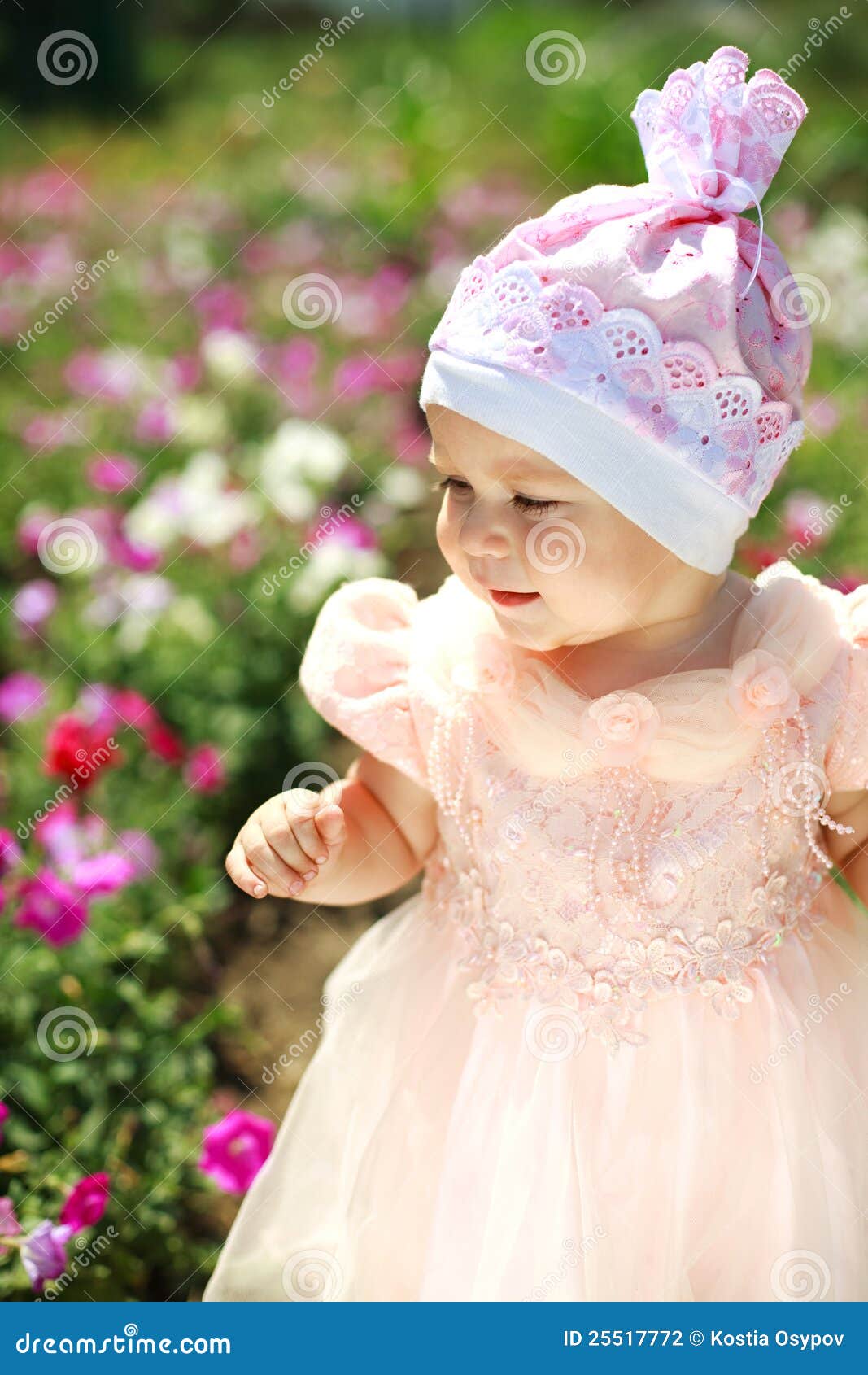 Little Child in Flowers Field Stock Photo - Image of joyful, childhood ...
