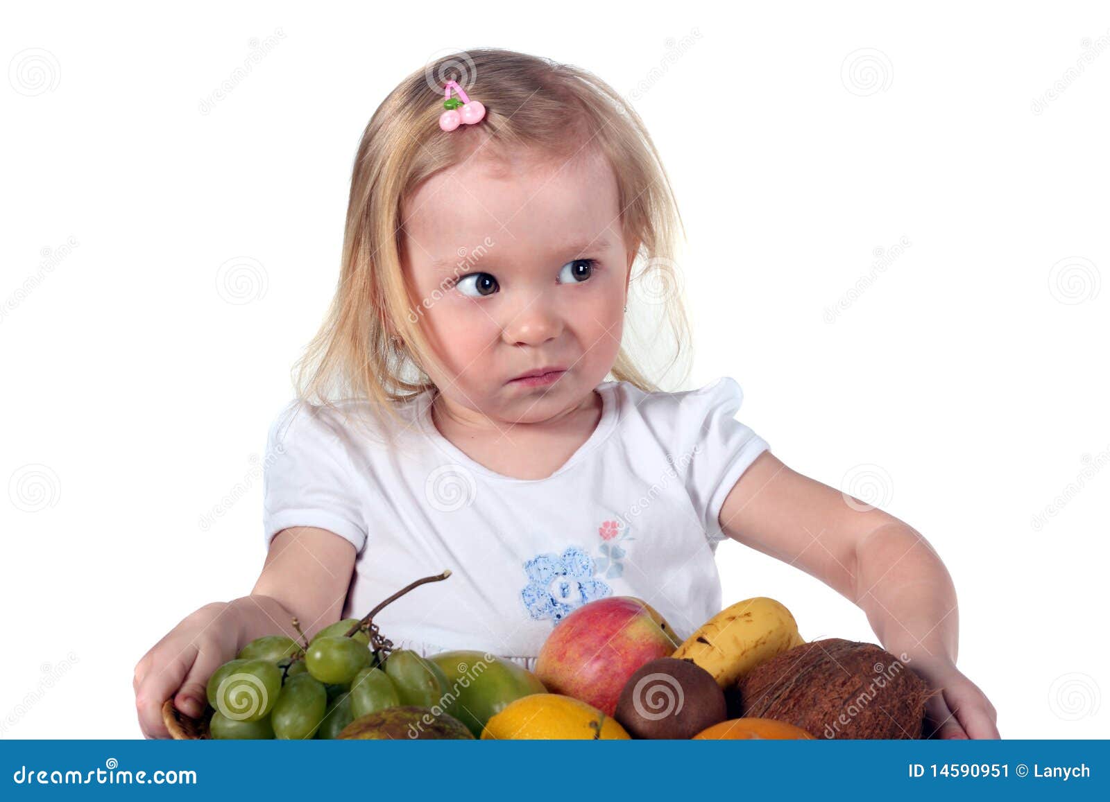 Little child with fruits stock image. Image of small - 14590951