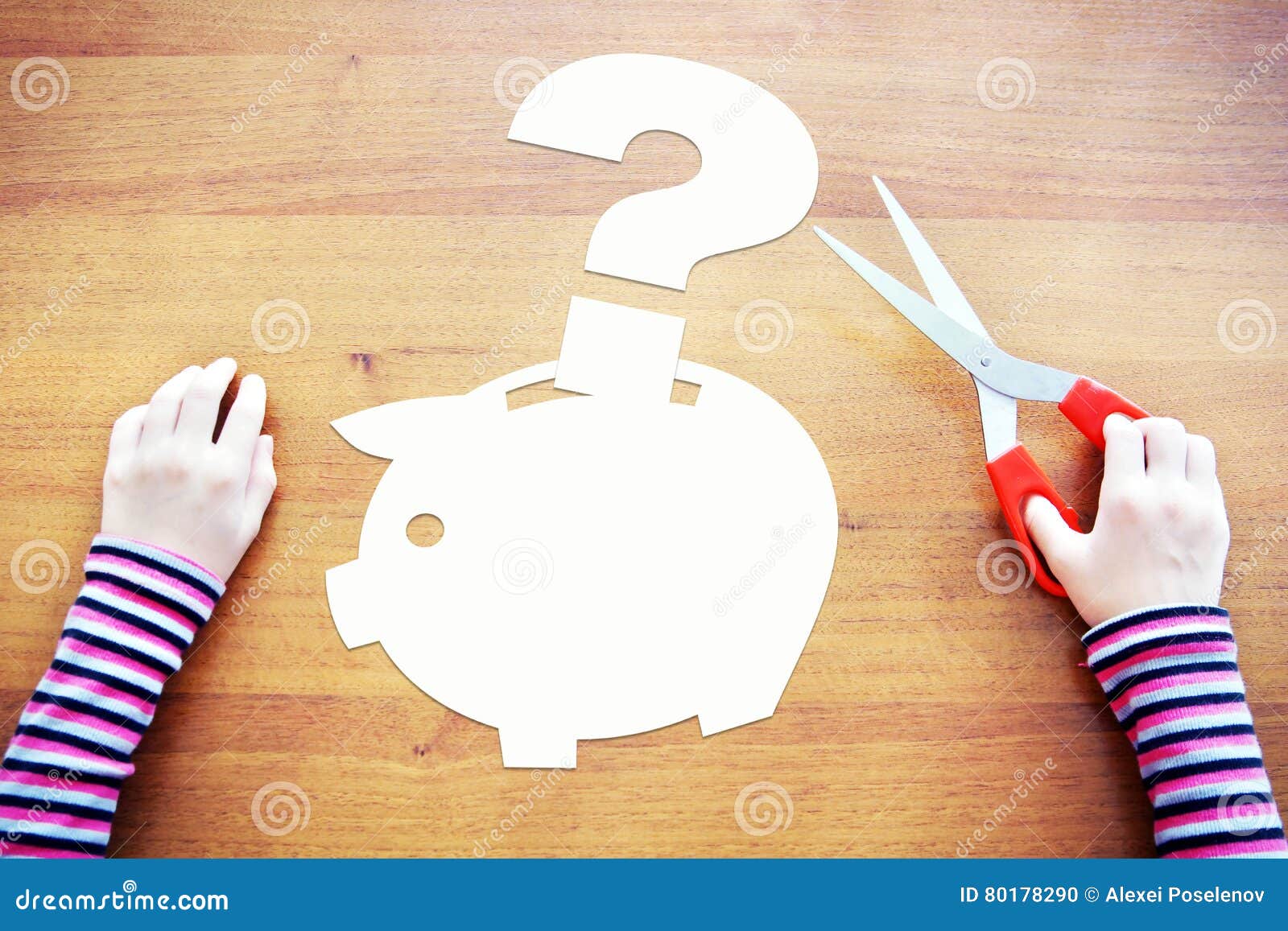 Little Child Has Problems with Money and Savings Stock Photo - Image of ...
