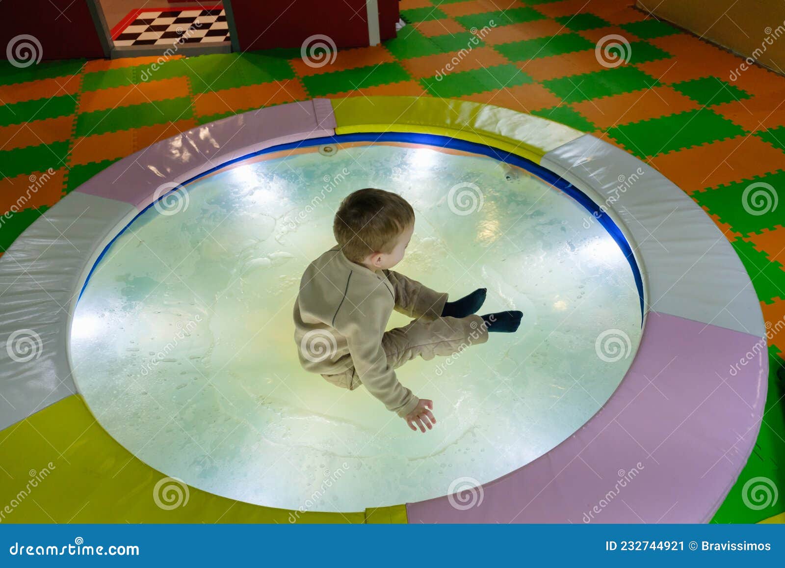 Little Child Jumping on Trampoline Stock Image - Image of action ...