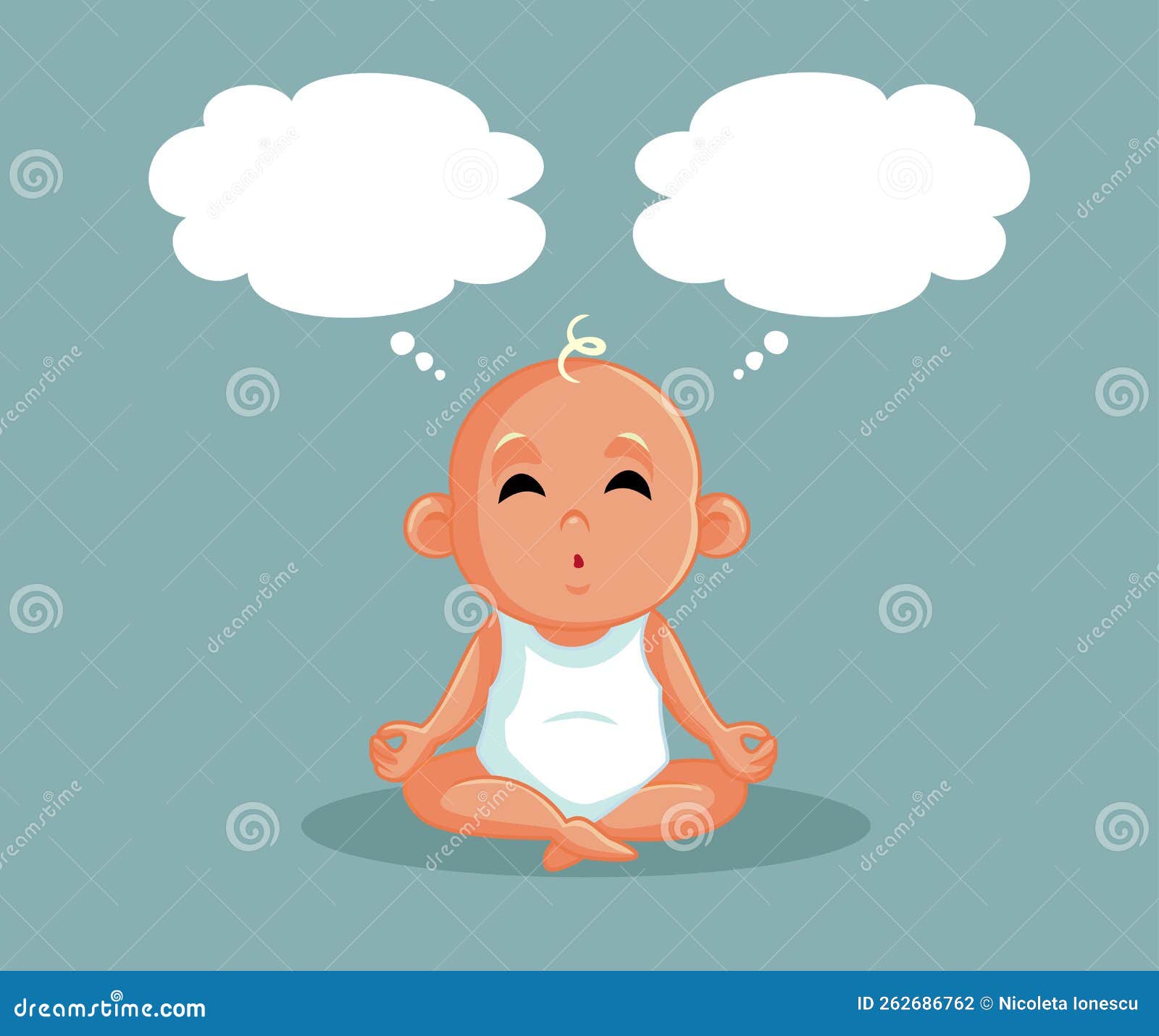 Funny Baby Thinking Vector Cartoon Illustration Stock Vector ...