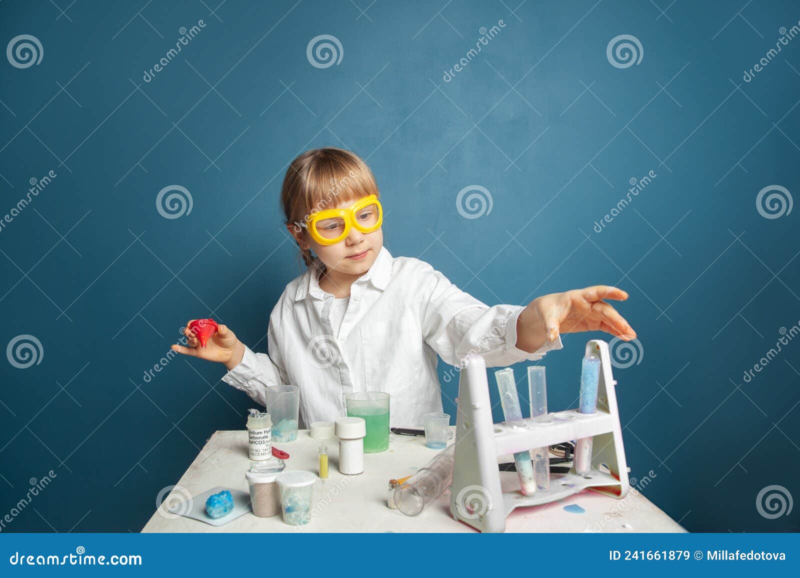 Little Child Making Science Experiments. Education and Science Concept ...