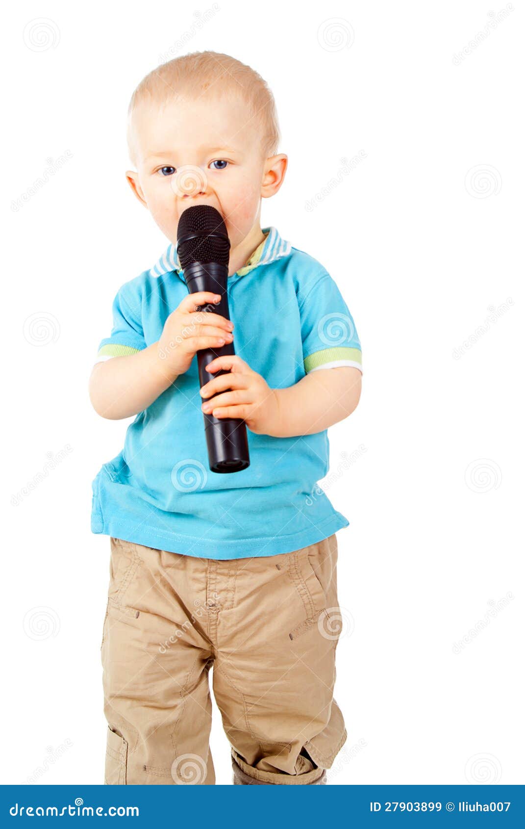 Little Child with a Microphone Stock Image - Image of confident, modern ...