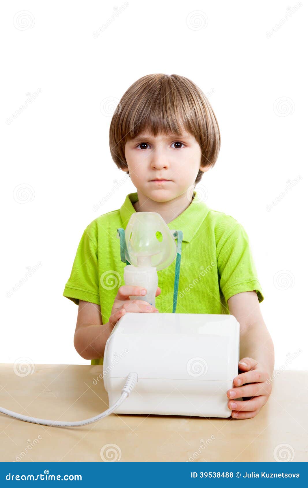 Little Child with Nebulizer Stock Photo - Image of elementary, male ...