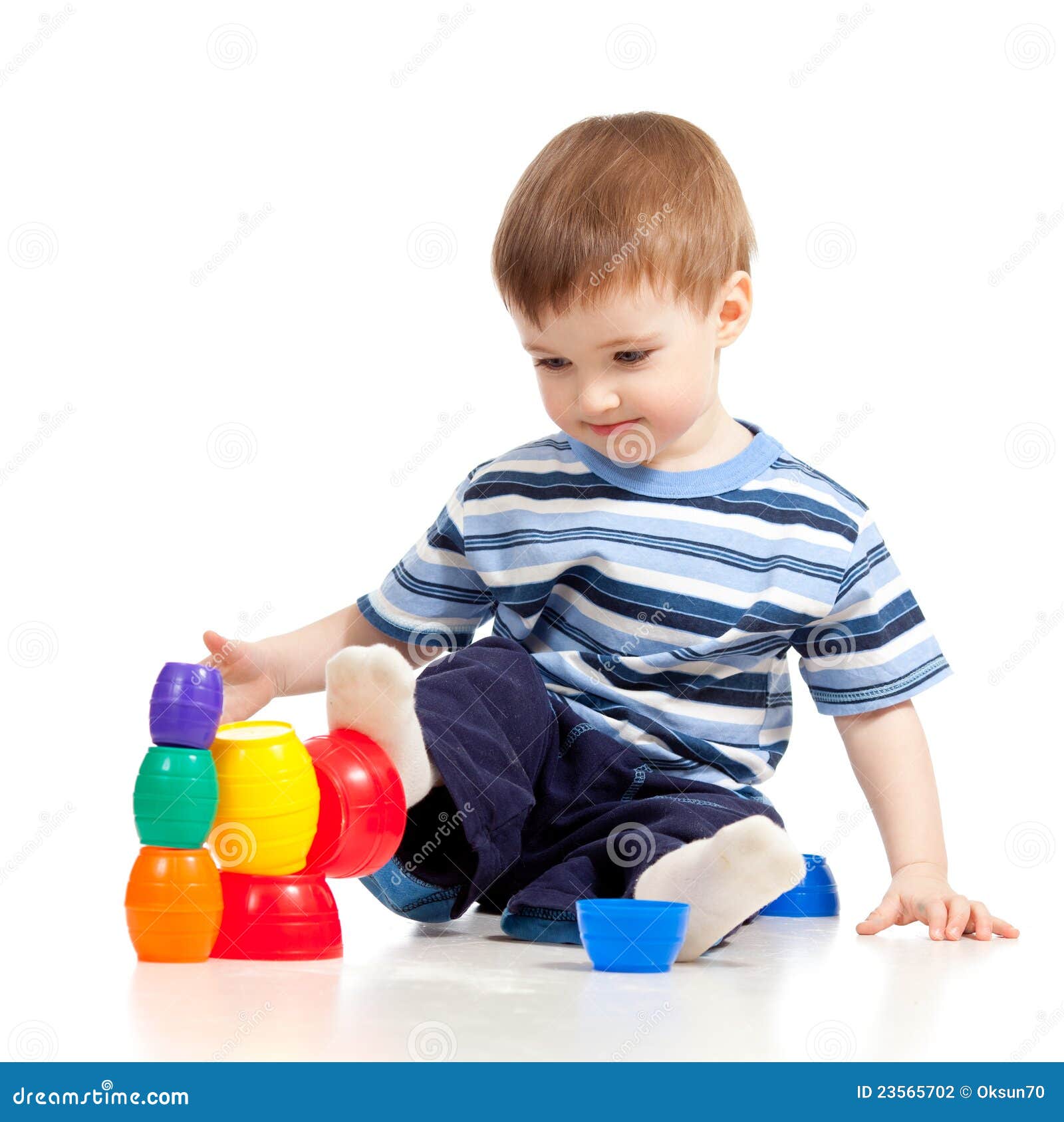 Little Child is Playing with Color Toys Stock Photo - Image of activity ...