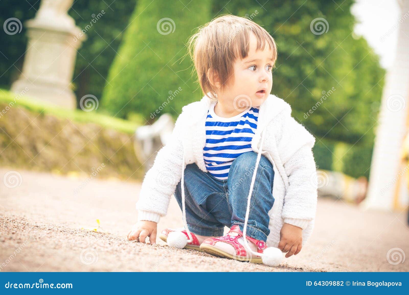 Little Child is Playing in Park Alone Stock Photo - Image of happy ...