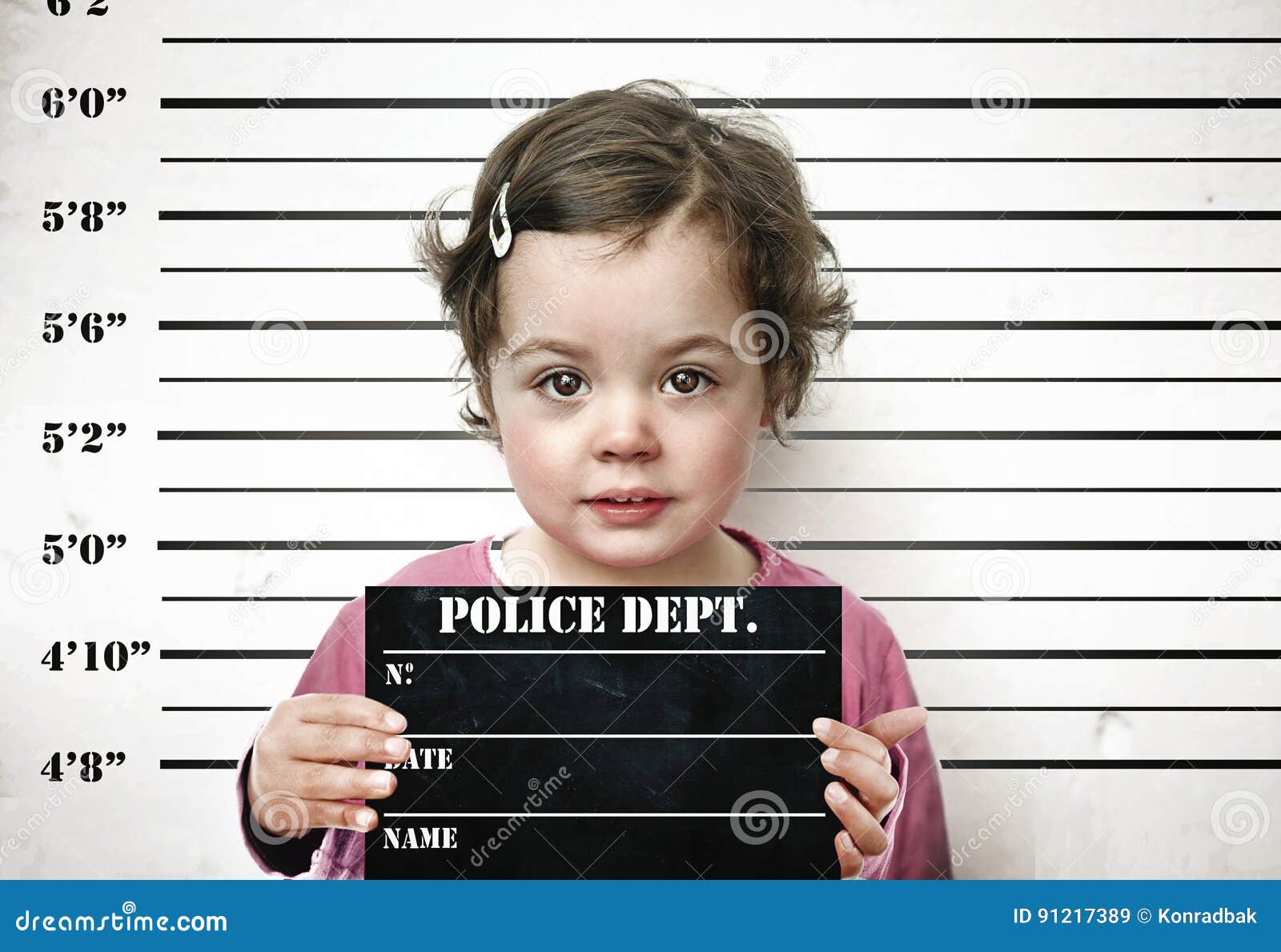 Little Child Posing with a Prison Board Stock Image - Image of mugshot ...