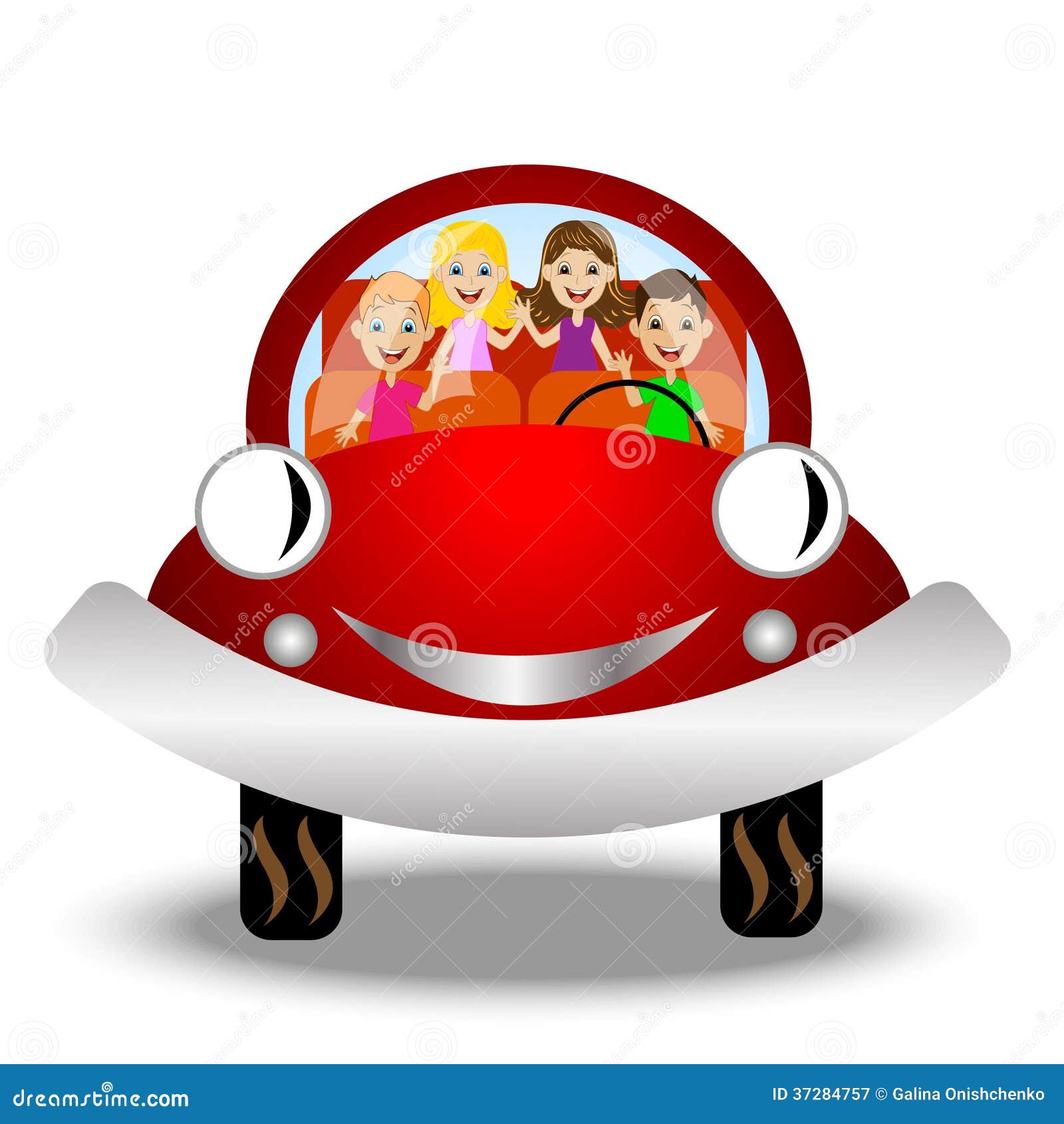Little child in red car stock vector. Illustration of icon - 37284757