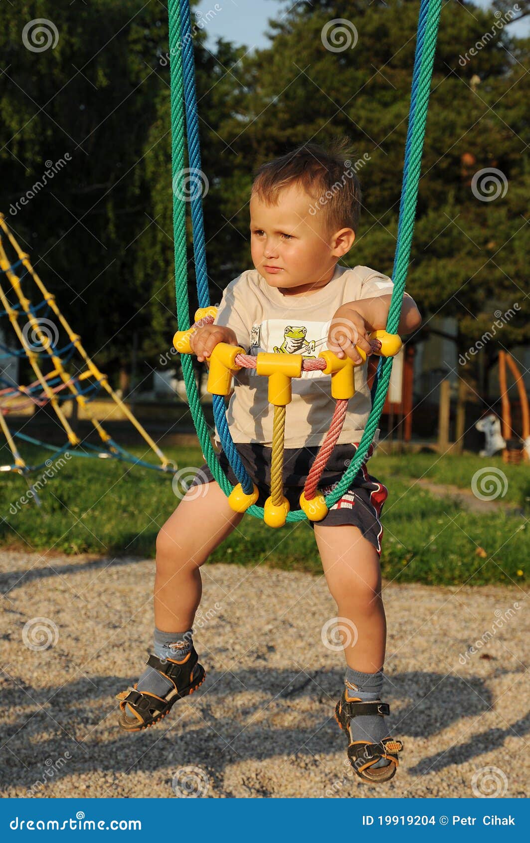 Little child in rope swing stock photo. Image of cute - 19919204