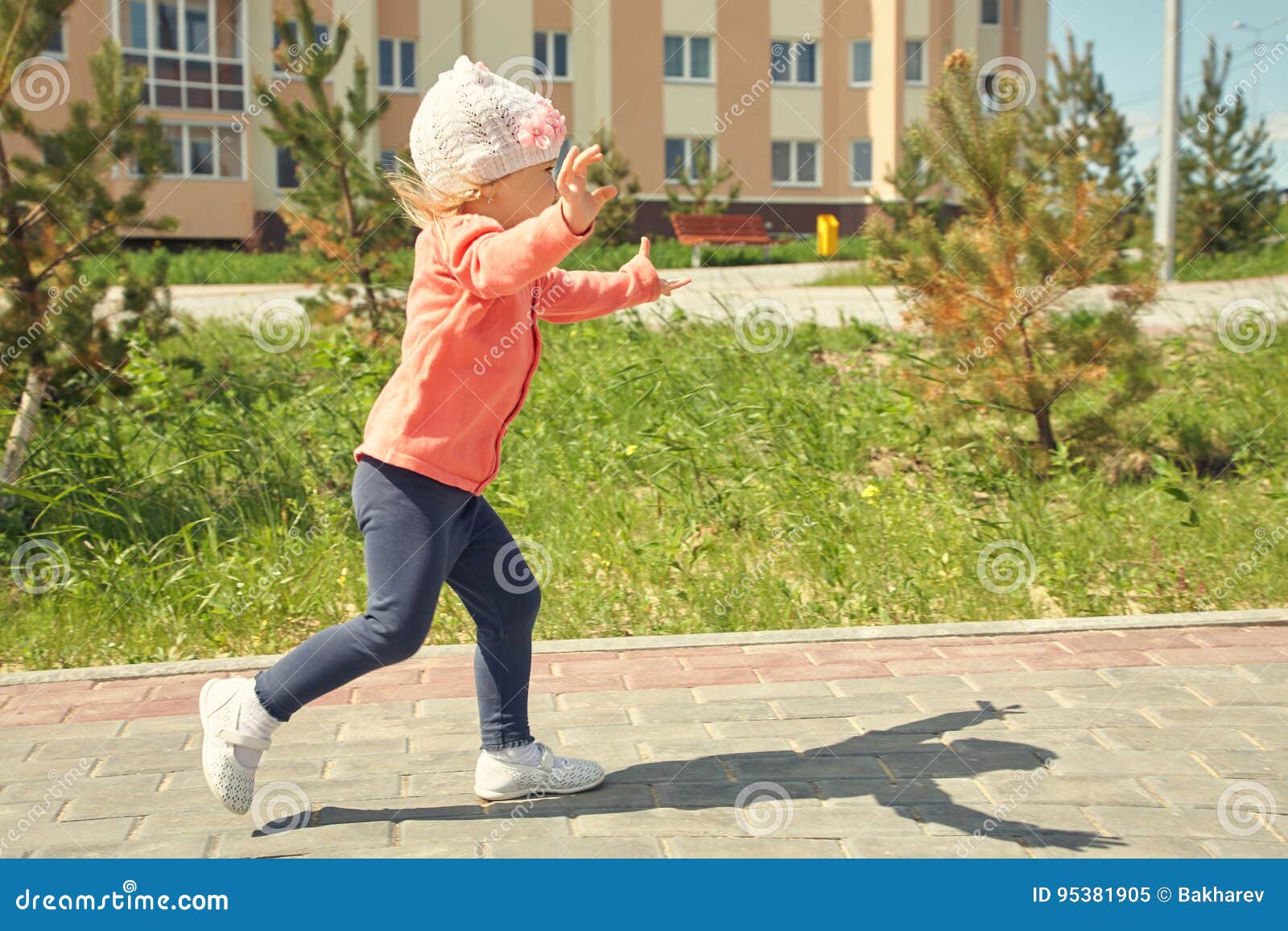 Little child running stock image. Image of activity, outdoors - 95381905