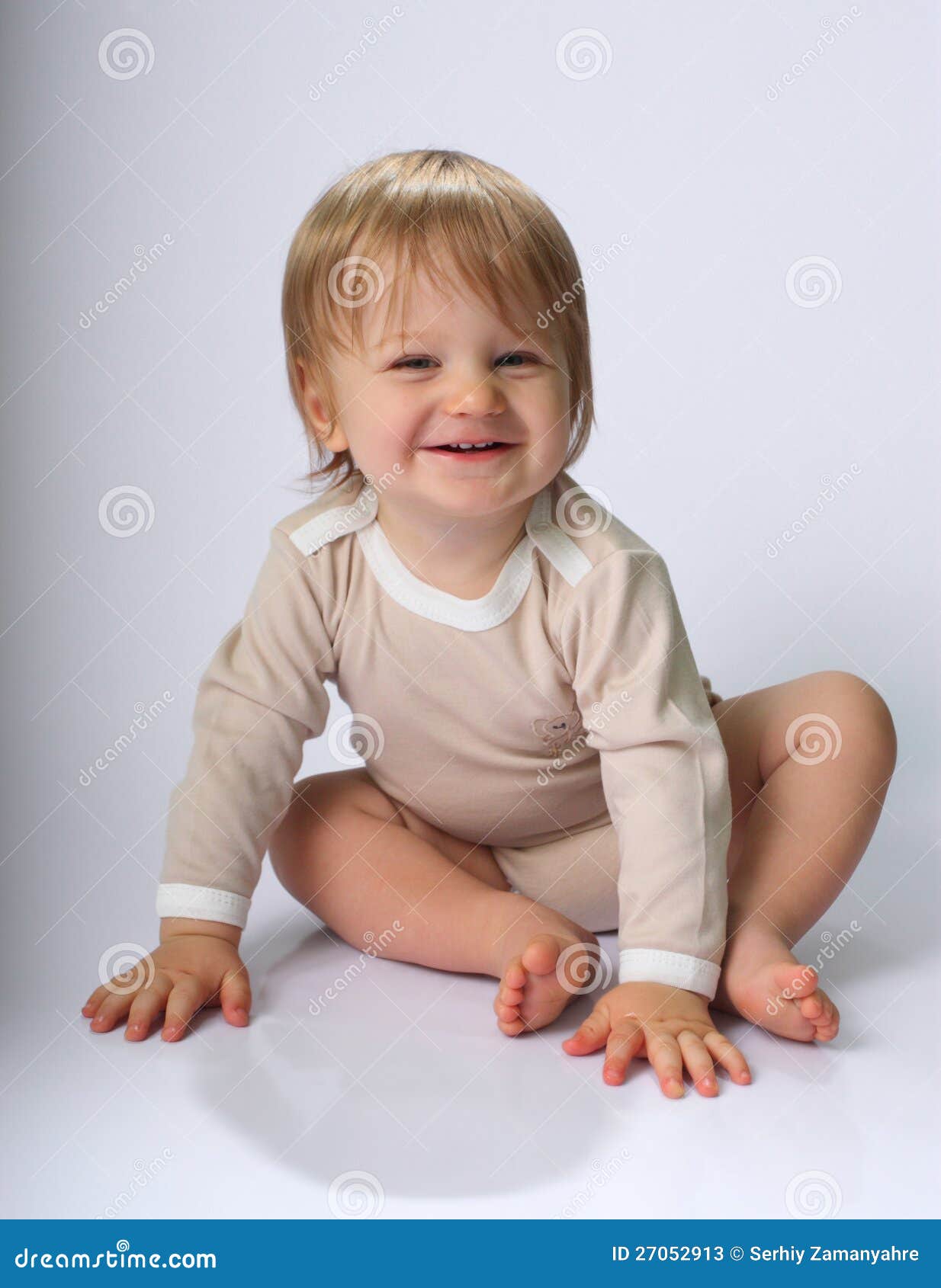 Little Child Sitting on the Floor Stock Image - Image of eyes, toddler ...