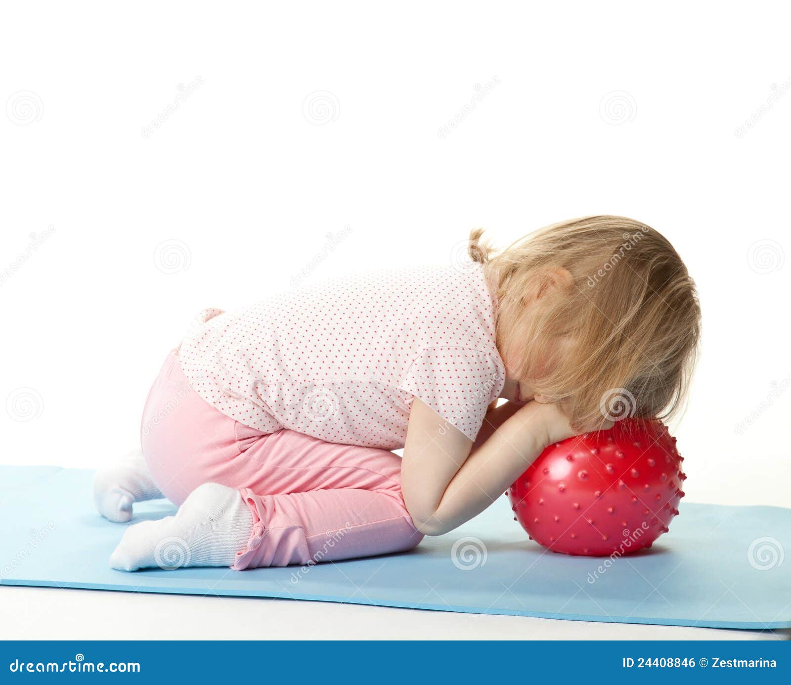 Little Child Sleeping on a Ball Stock Photo - Image of physical, sport ...
