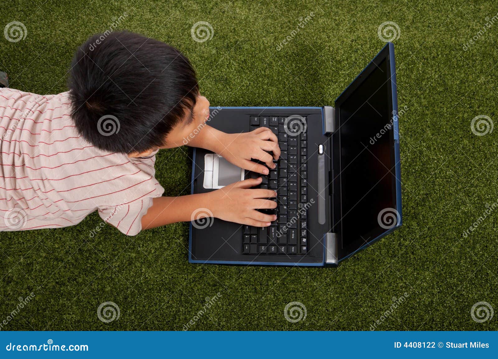 Little child using laptop stock photo. Image of hands - 4408122