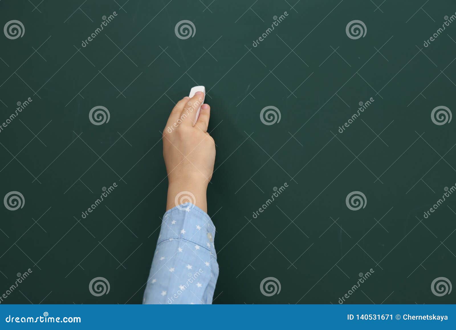 Little Child Writing on Chalkboard, Closeup. Stock Image - Image of ...