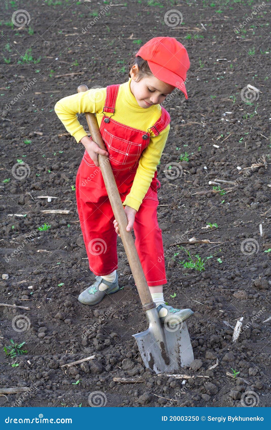 Little Children with Big Shovel Stock Photo - Image of harvesting ...