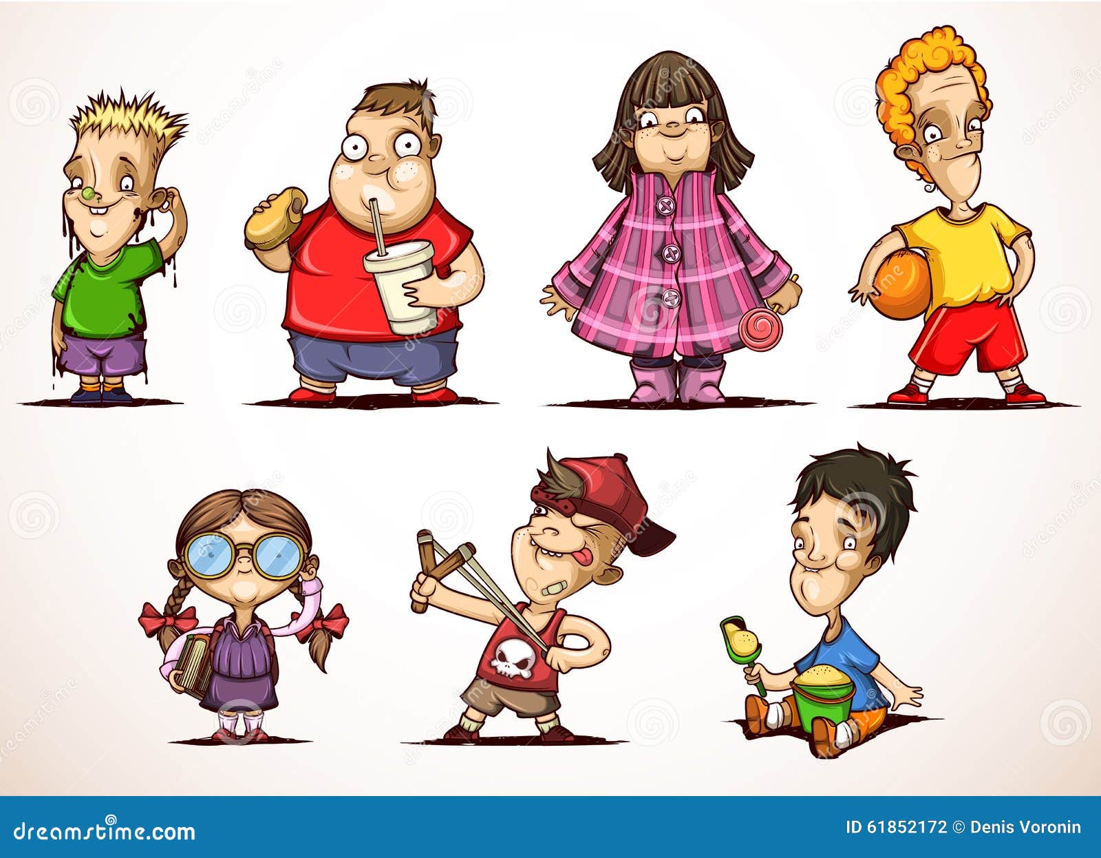 Little Children in Different Situations Stock Vector - Illustration of ...