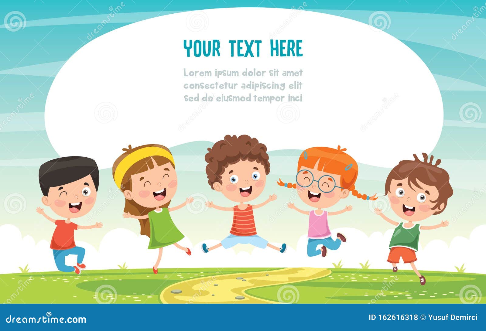 Little Children Having Fun Together Stock Vector - Illustration of ...