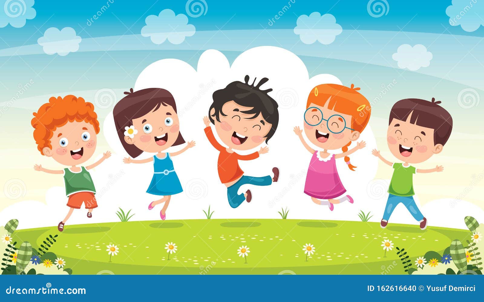 Little Children Having Fun Together Stock Vector - Illustration of ...