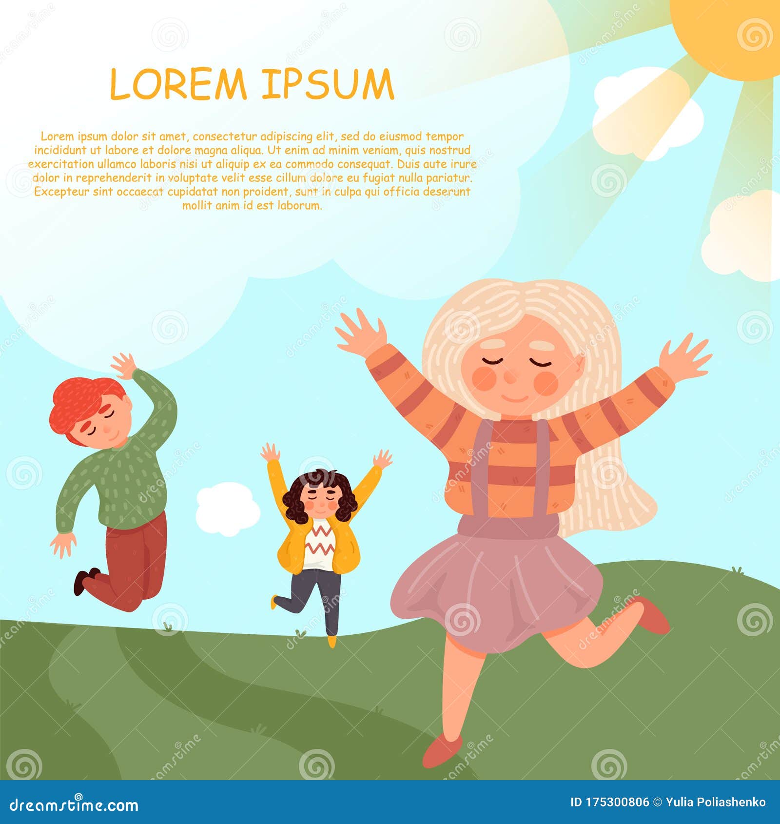 Little Children Having Fun Together. Stock Vector - Illustration of ... Little Children Having Fun Together. Stock Vector - Illustration of ...