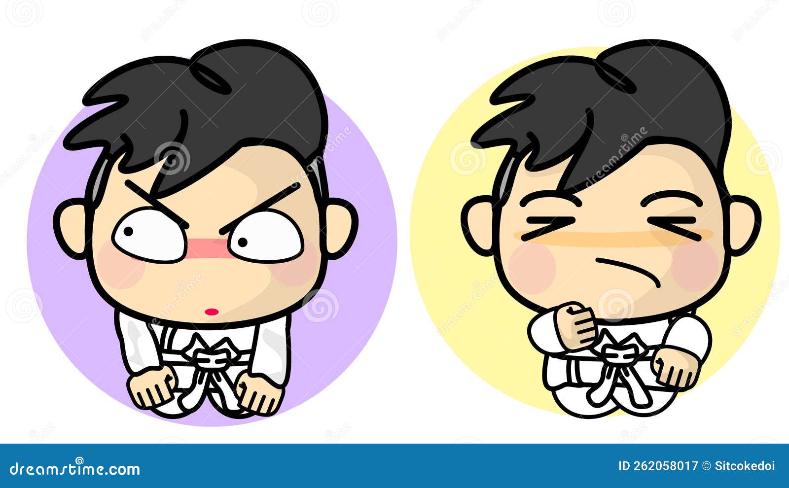 Little Children Practicing Karate in Dojo Stock Illustration ...