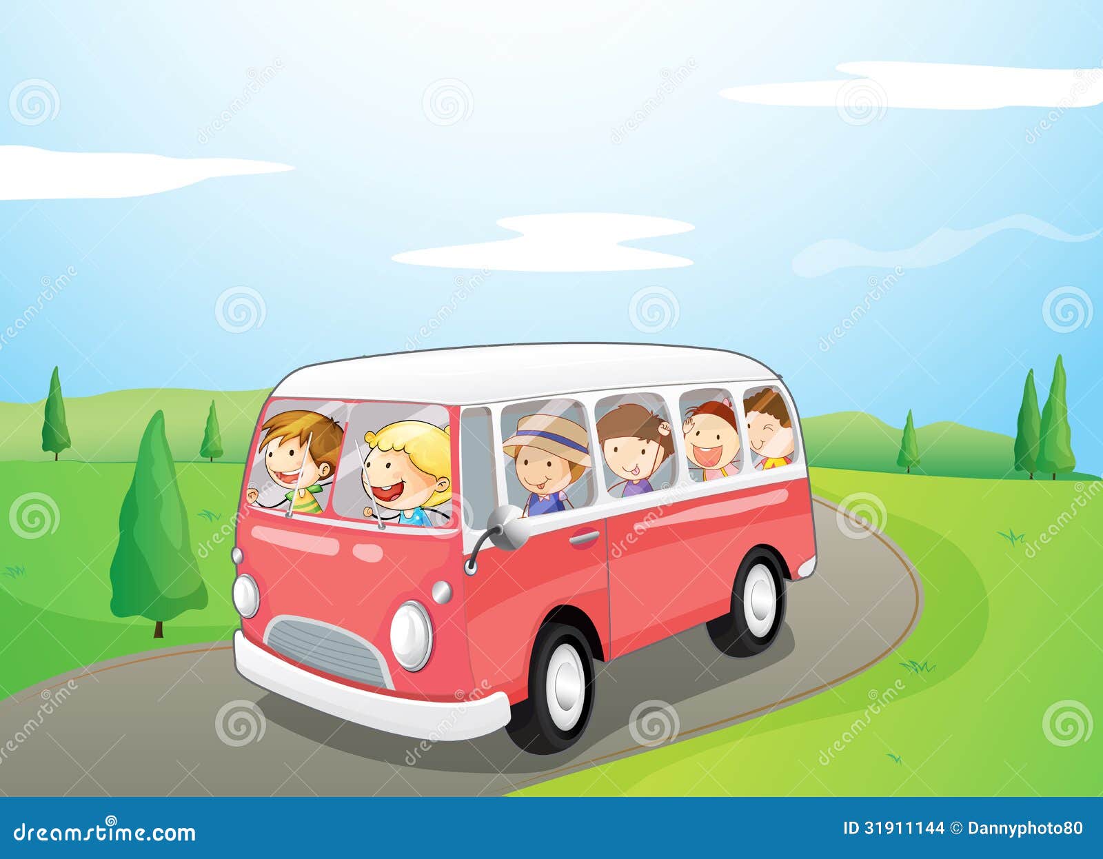 Little Children Riding Bus Stock Illustrations – 85 Little Children ...