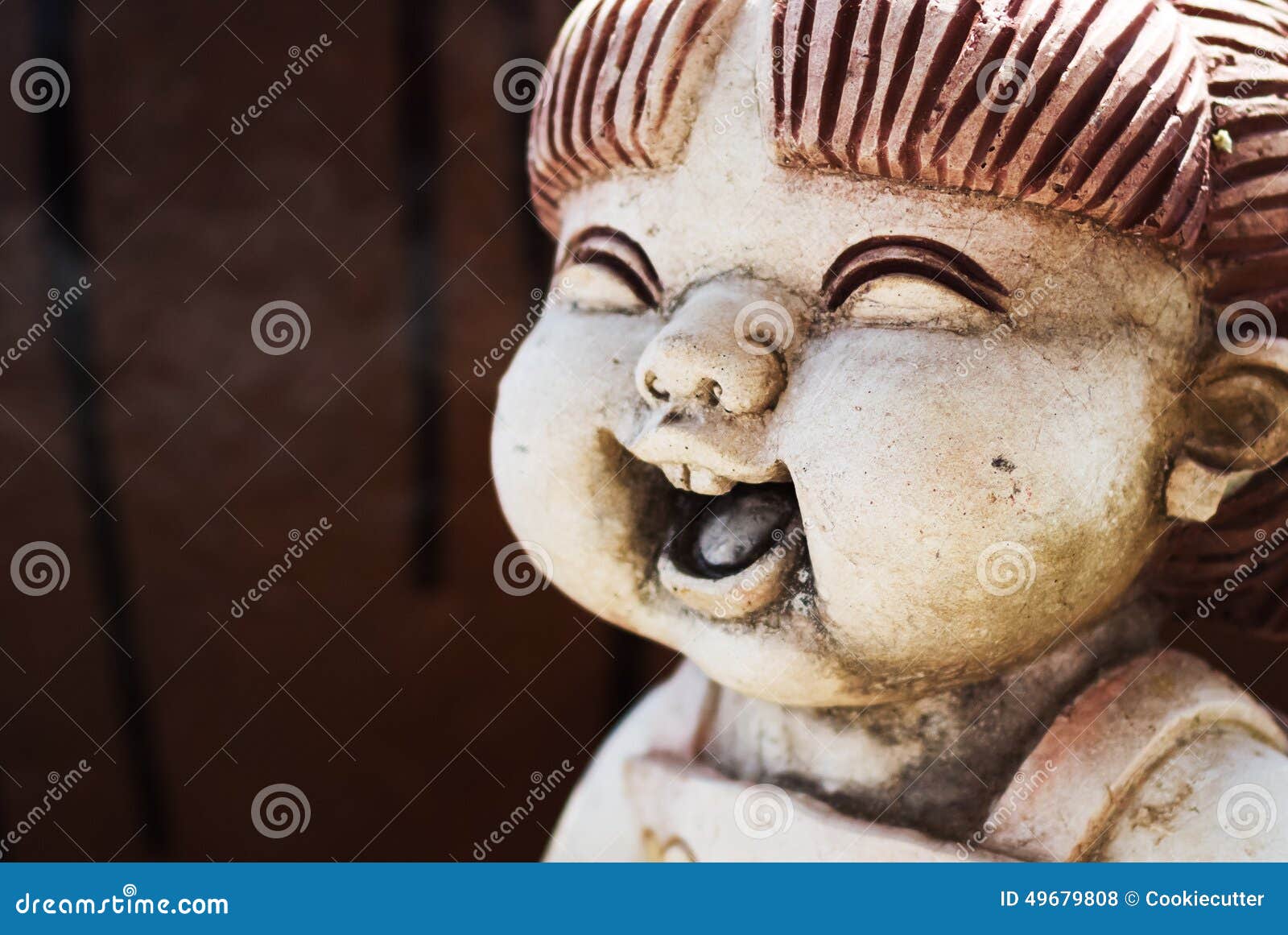 Little Children Statue in Soft Light Stock Photo - Image of monochrome ...
