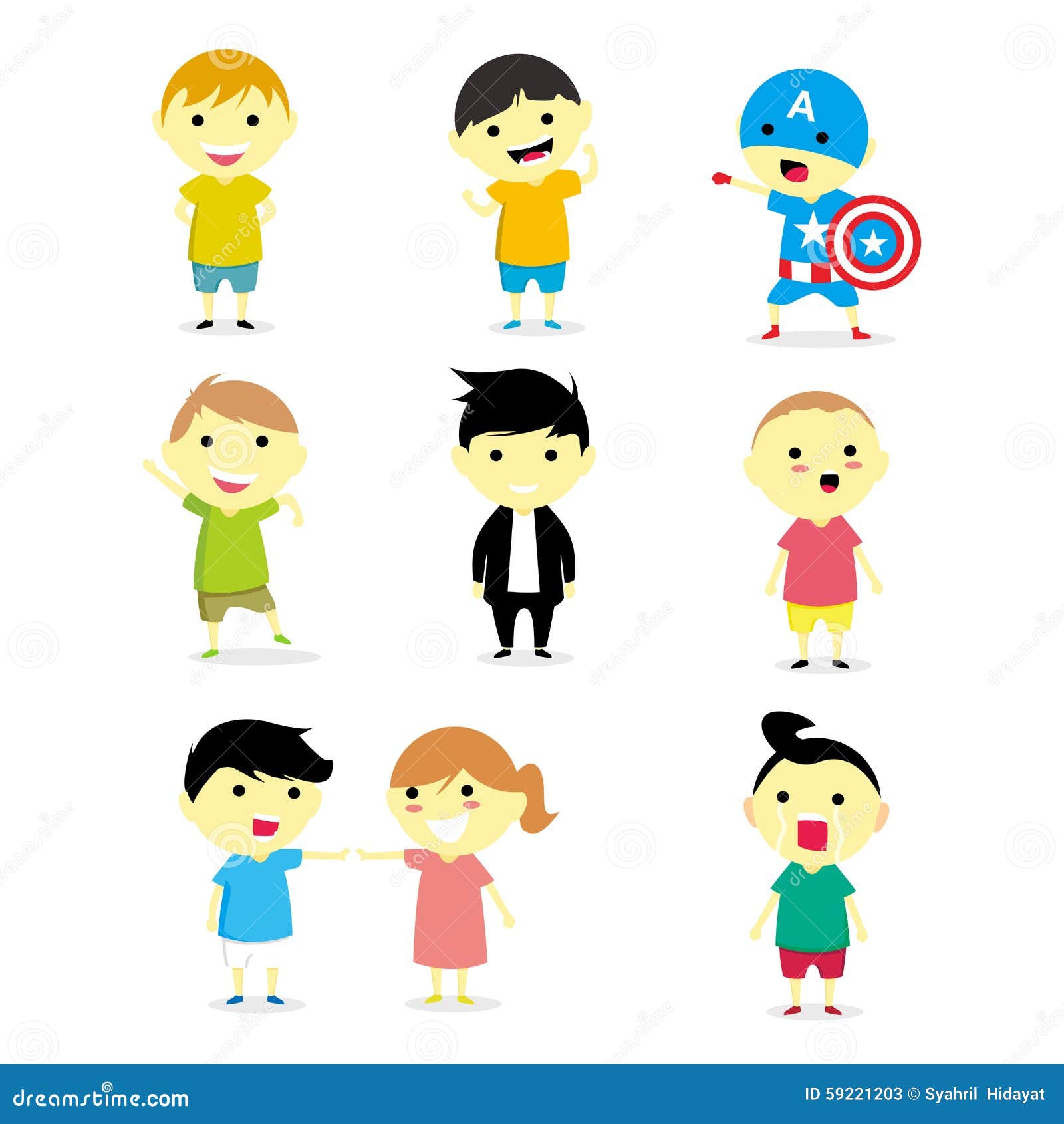 Little Children Vector Illustration Stock Vector - Illustration of ...
