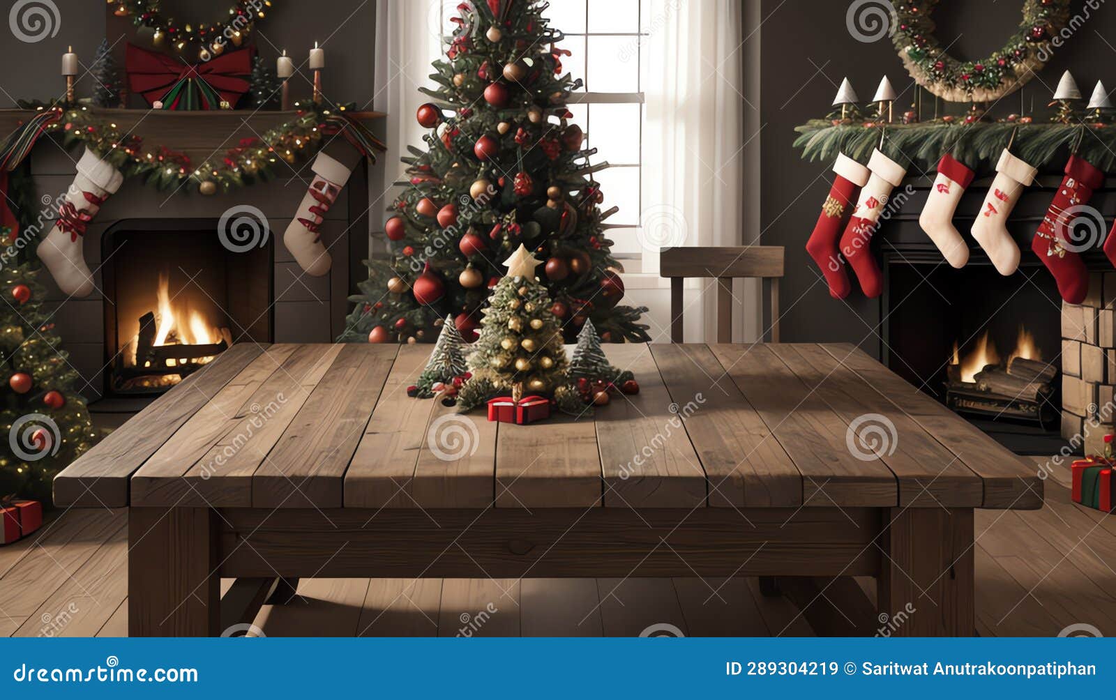 Little Christmas Tree on the Table during Christmas Stock Image - Image ...