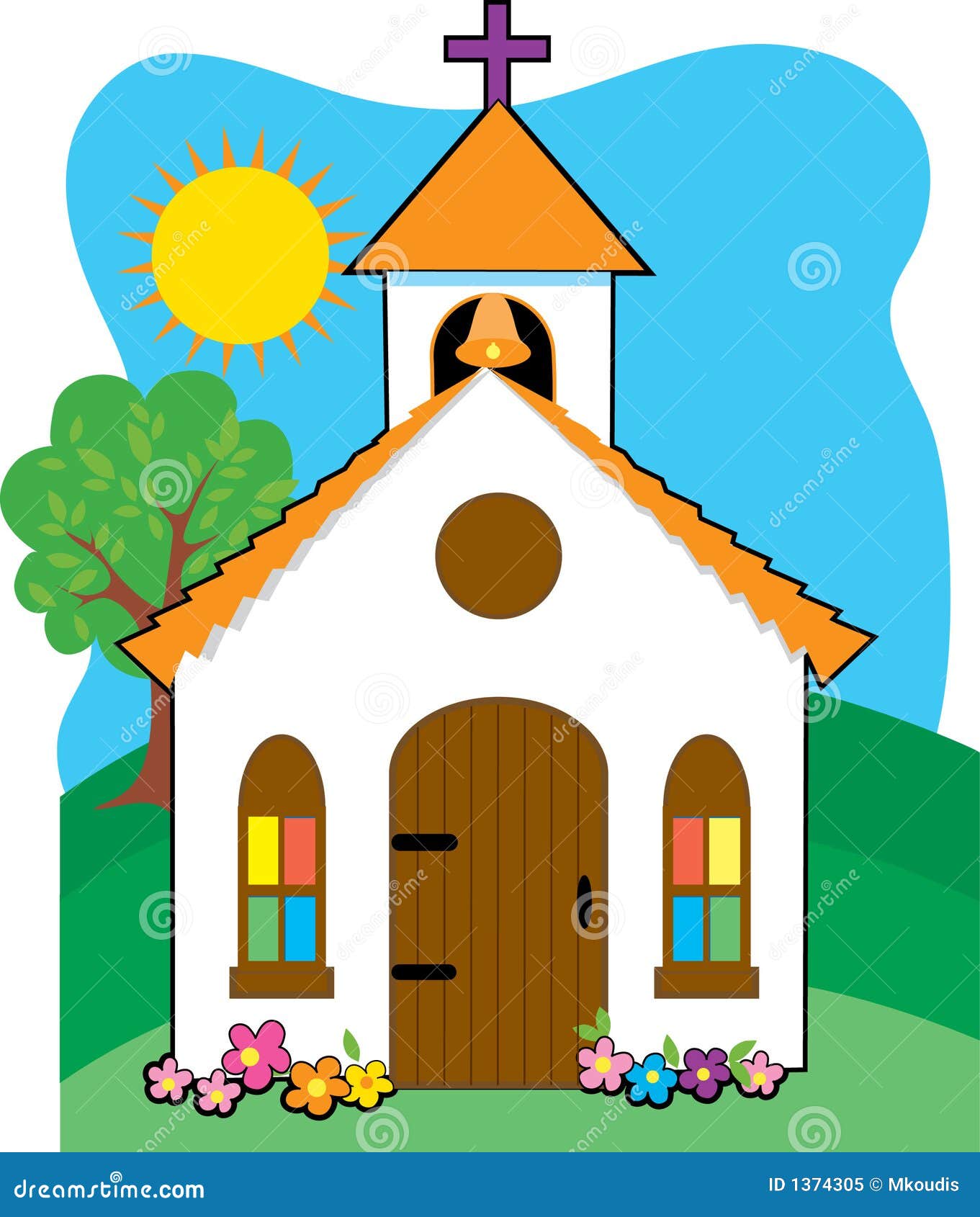 Little Chapel Cartoon Vector | CartoonDealer.com #16160091