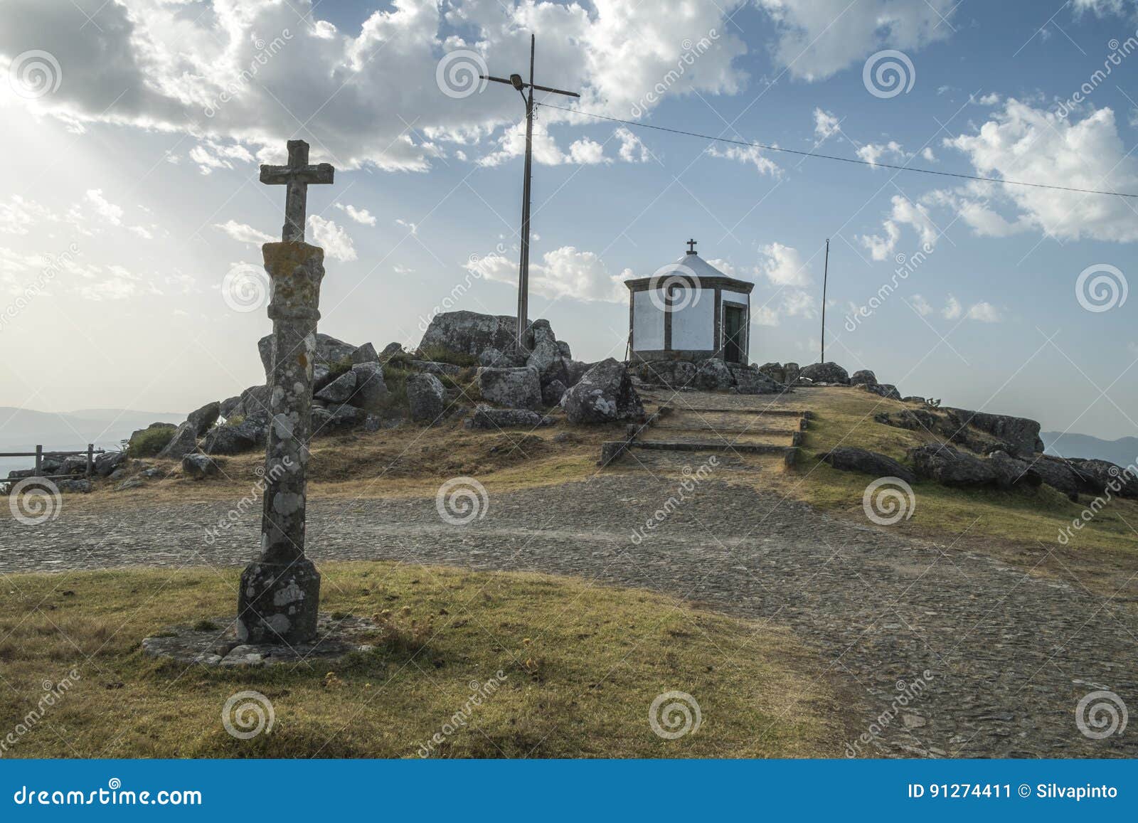 Little Church on Top of a Mountain Stock Image - Image of architecture ...