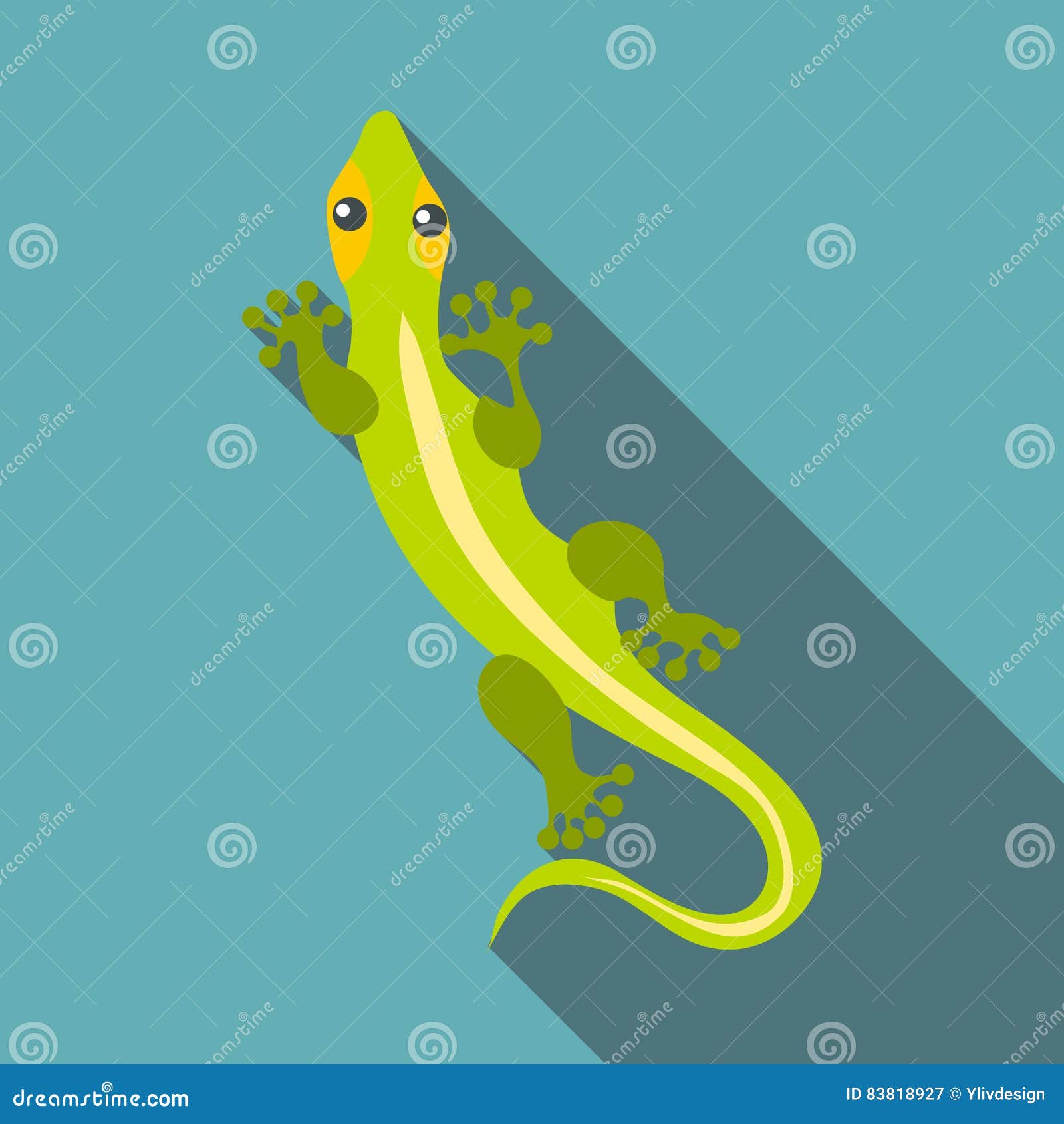 Little Clever Lizard Icon, Flat Style Stock Vector - Illustration of ...