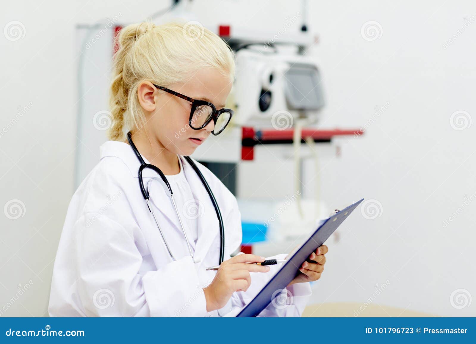 Girl clinician stock image. Image of chemist, little - 101796723