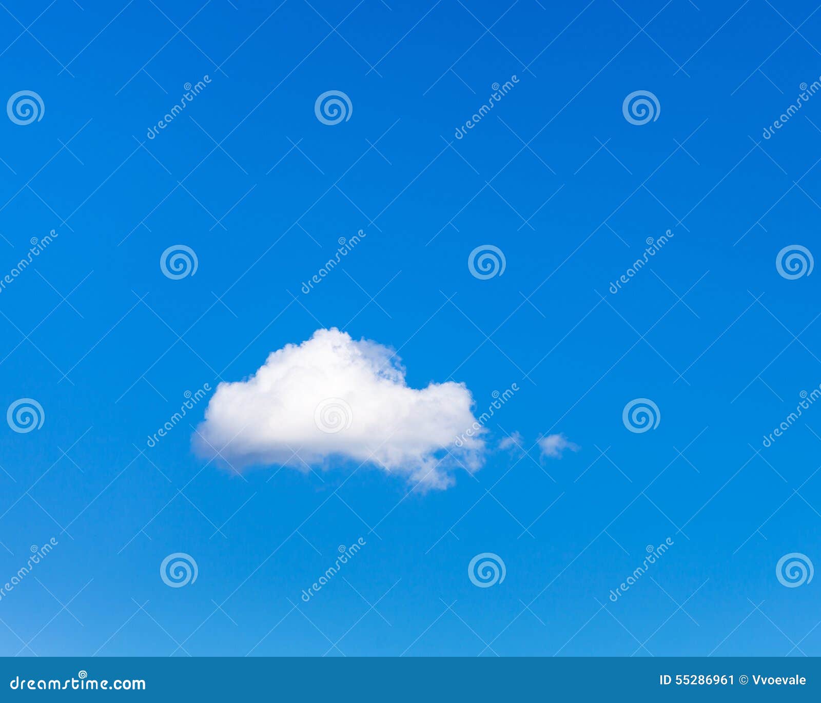 Little Cloud in the Summer Blue Sky Stock Image - Image of solitary ...