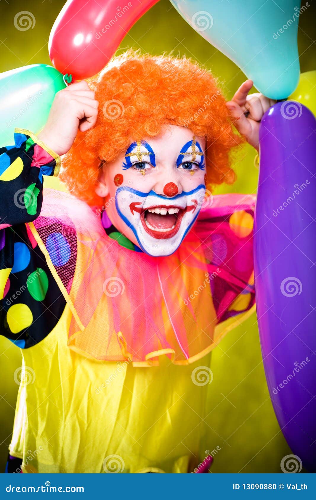 Little clown stock photo. Image of party, face, child - 13090880