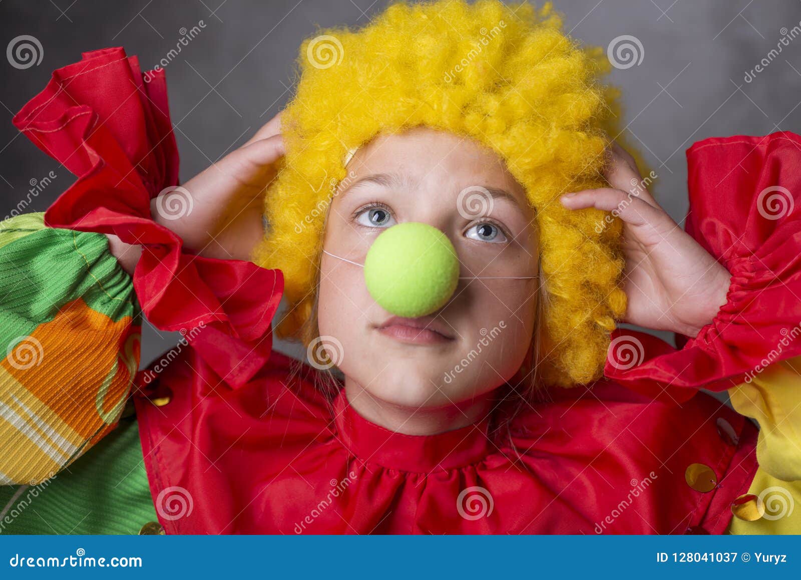 Little clown disappointed stock image. Image of nose - 128041037