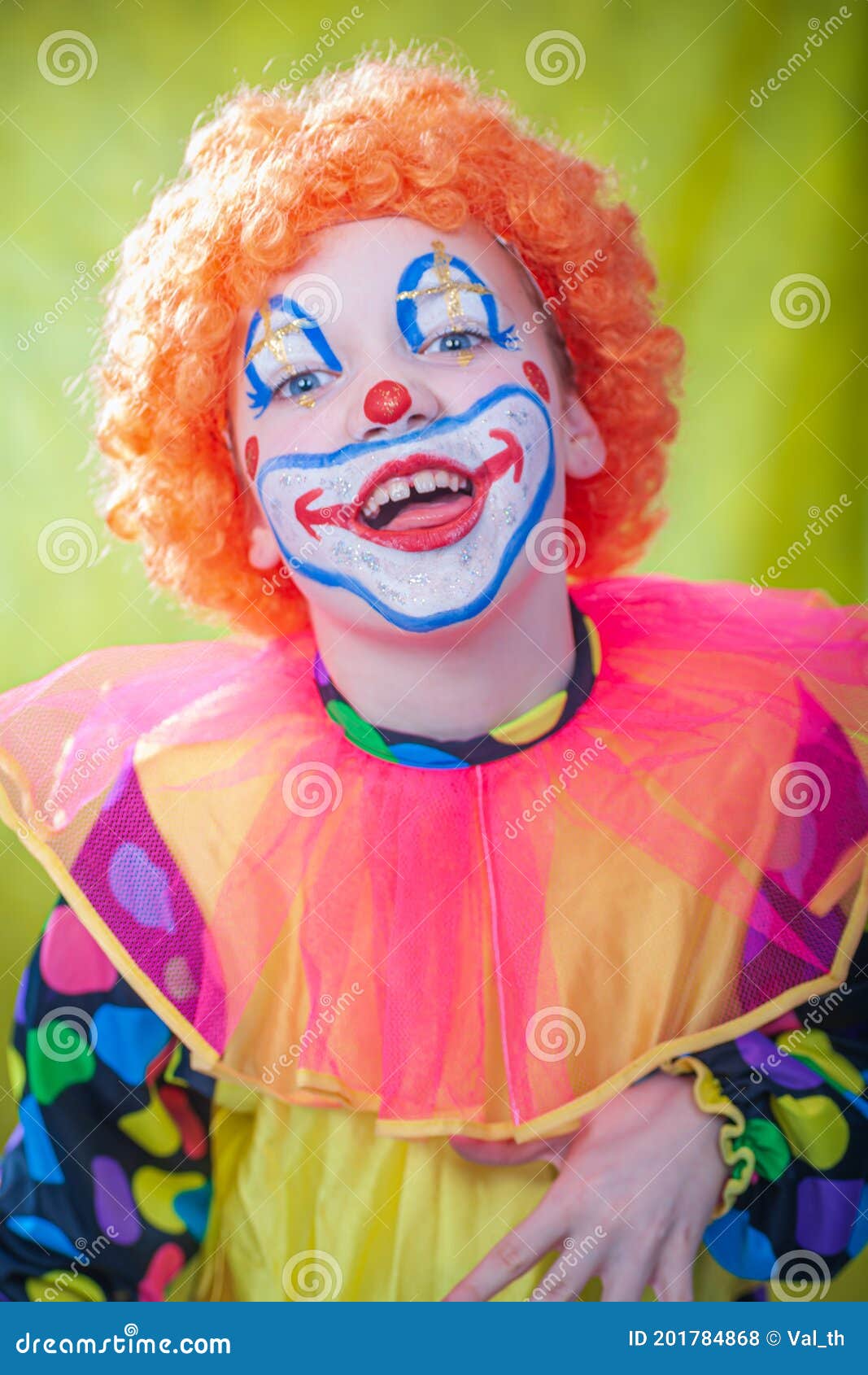 Little clown stock photo. Image of girls, face, girl - 201784868