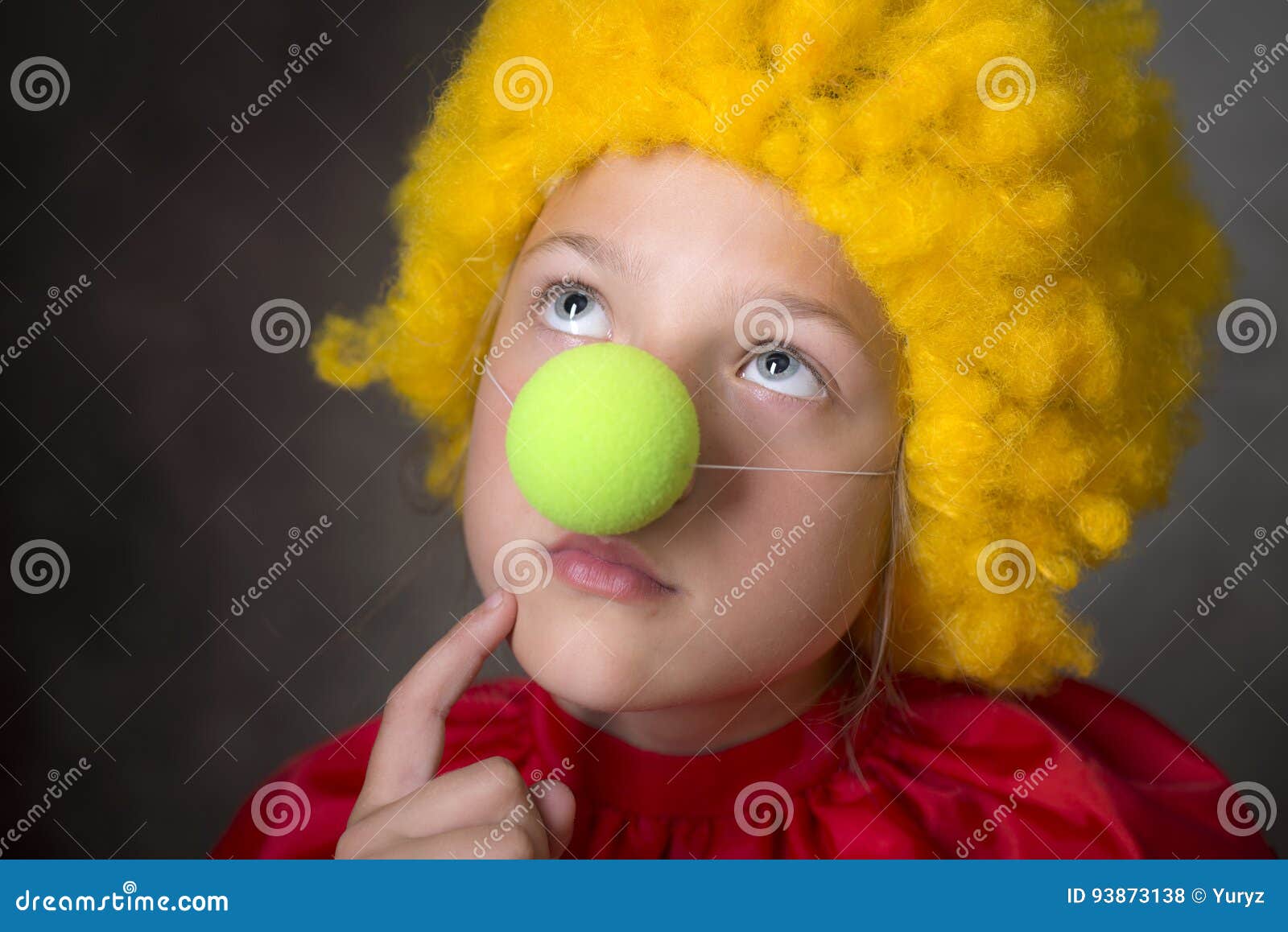 Little clown sadness stock photo. Image of portrait, thinking - 93873138