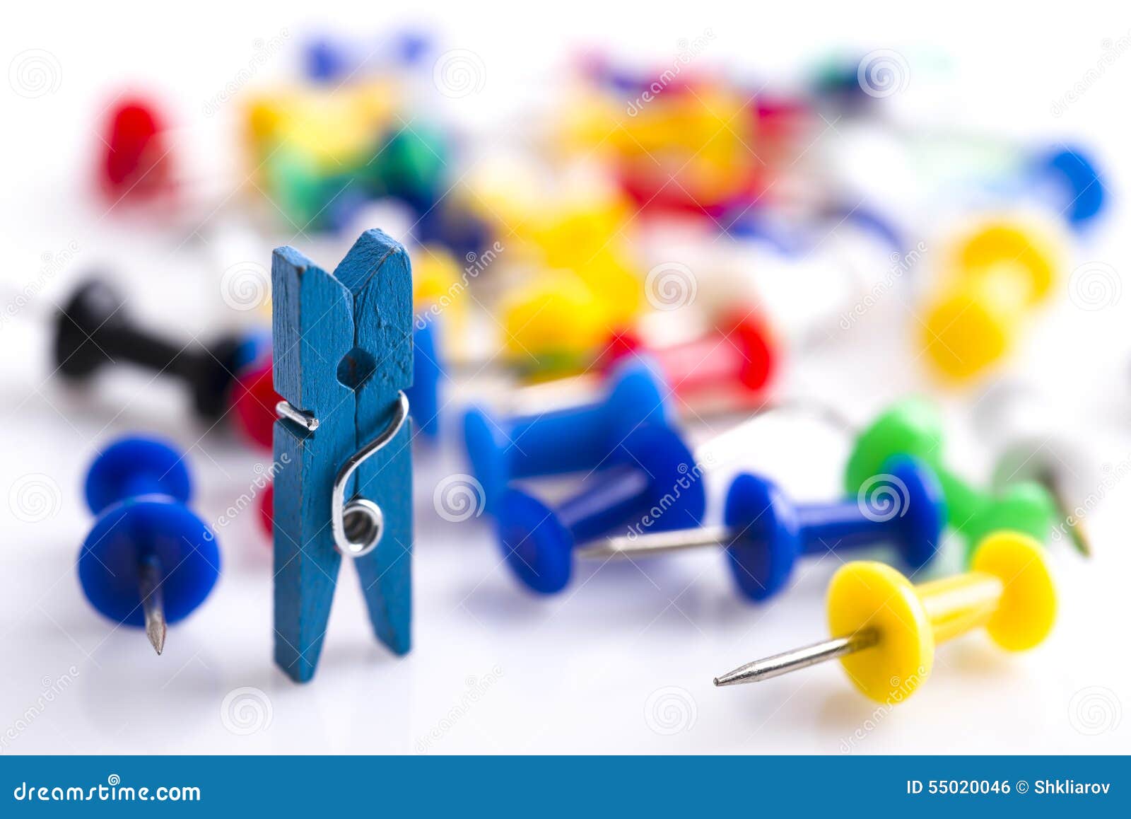 Little Color Clothes-peg on White Background Stock Photo - Image of ...