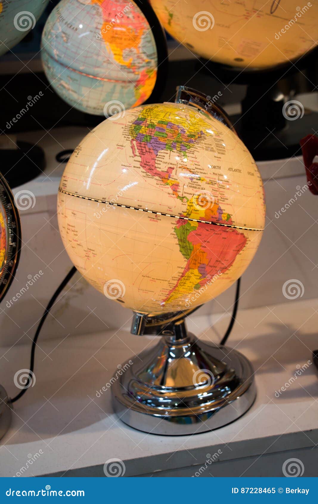 Little Colorful Model Globe with Map Stock Image - Image of geography ...