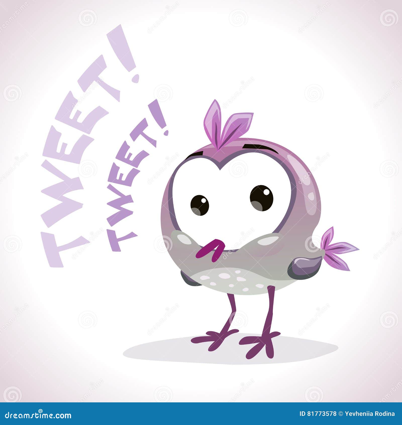 Little Comic Tweetting Bird. Stock Vector - Illustration of funny, icon ...