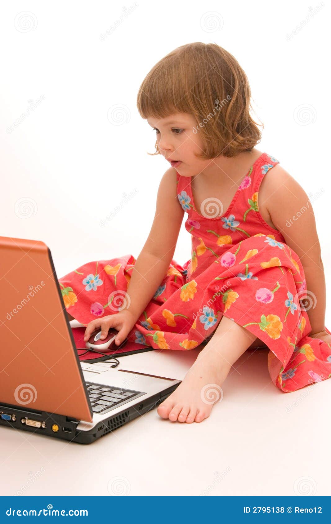 Little Computer Genius Baby Girl With Laptop Royalty-Free Stock Image ...