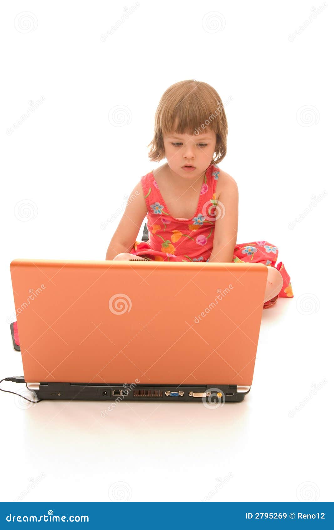Little Computer Genius Baby Girl With Laptop Royalty-Free Stock Image ...