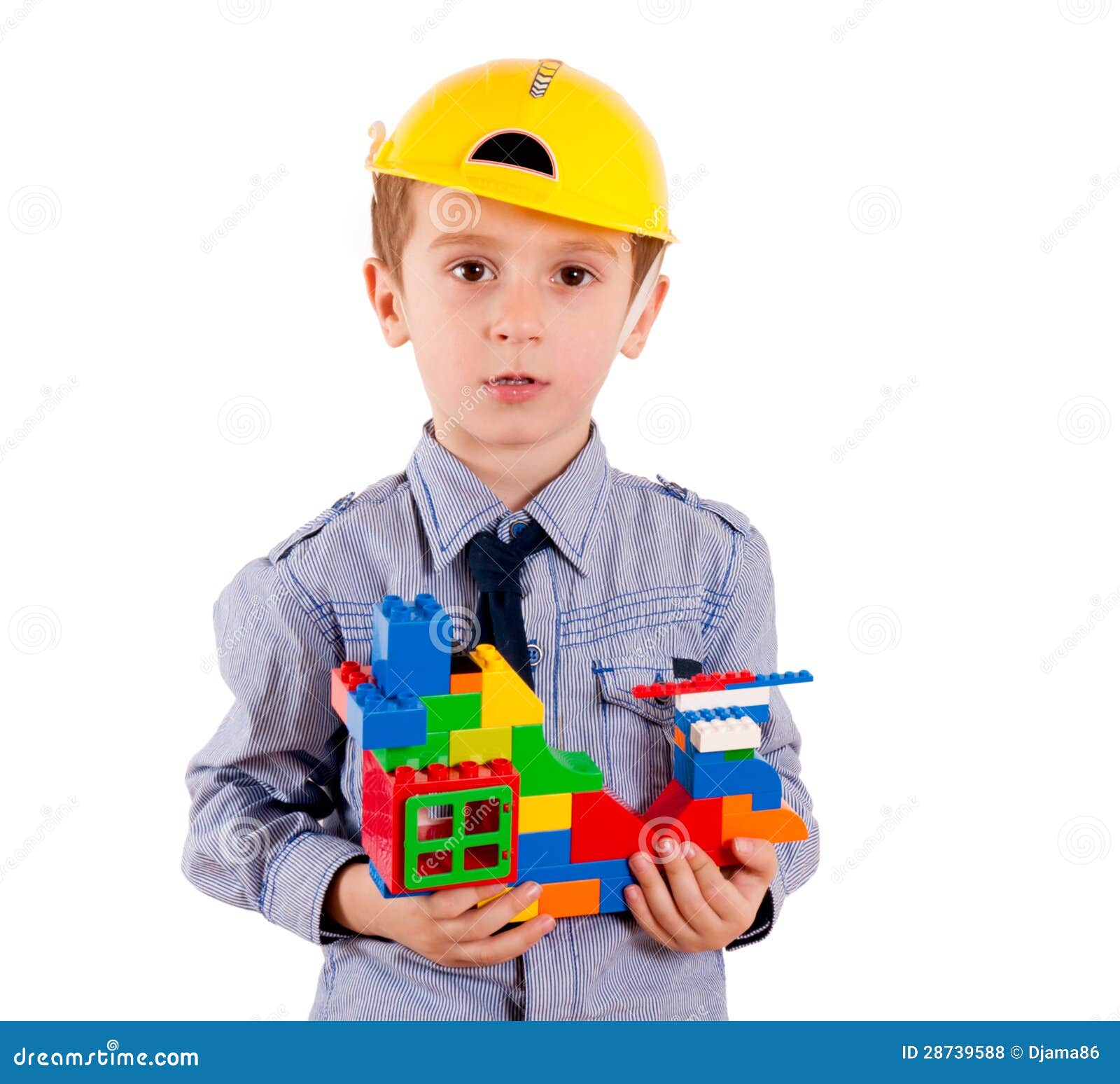 Little Boy And Constructor Blocks Stock Photo | CartoonDealer.com #31123350