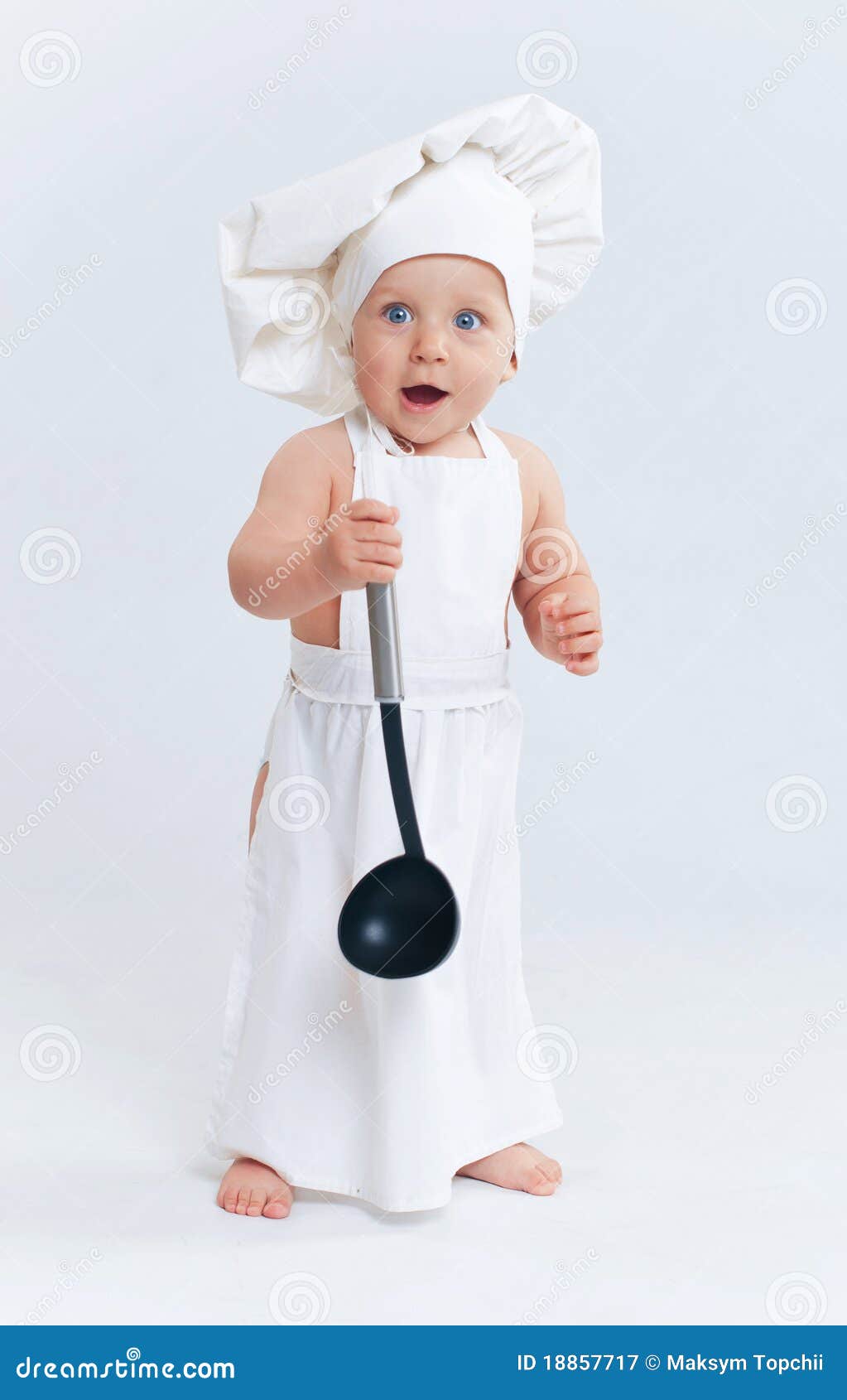 Little cook. stock image. Image of ladle, beauty, cook - 18857717