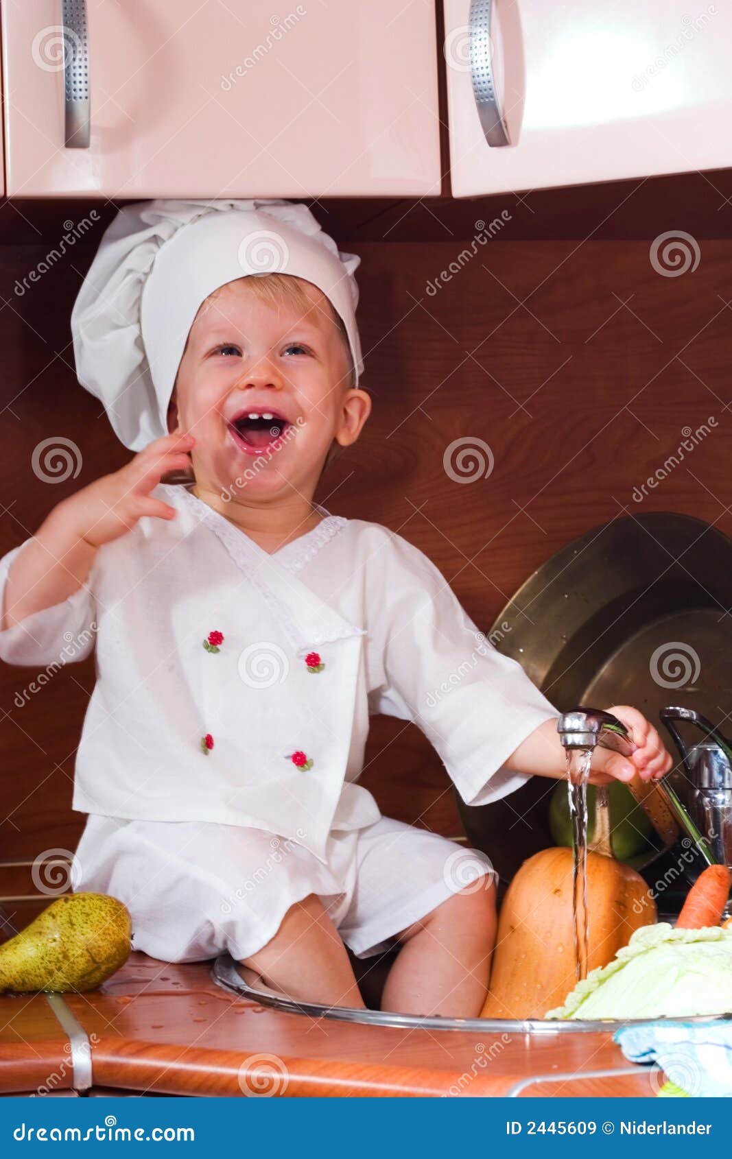 Little cook stock image. Image of chef, children, vegetables - 2445609