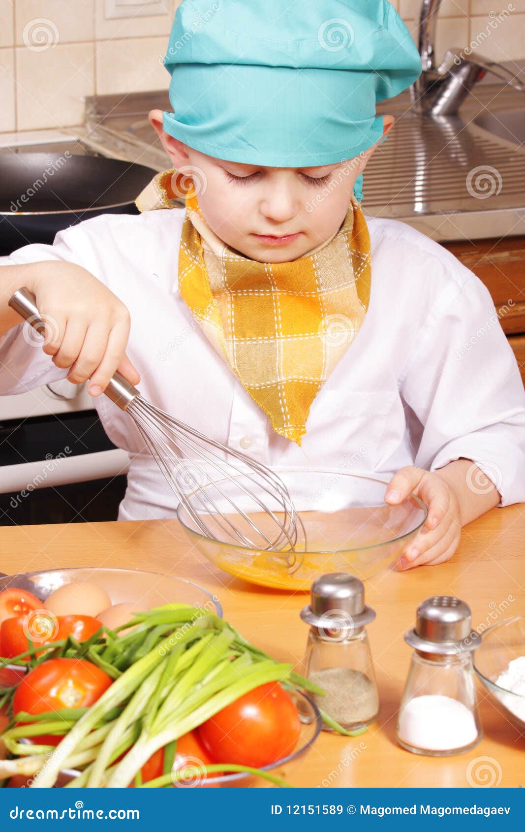 Little Cook Beating Up Eggs Stock Image - Image of glass, vertical ...