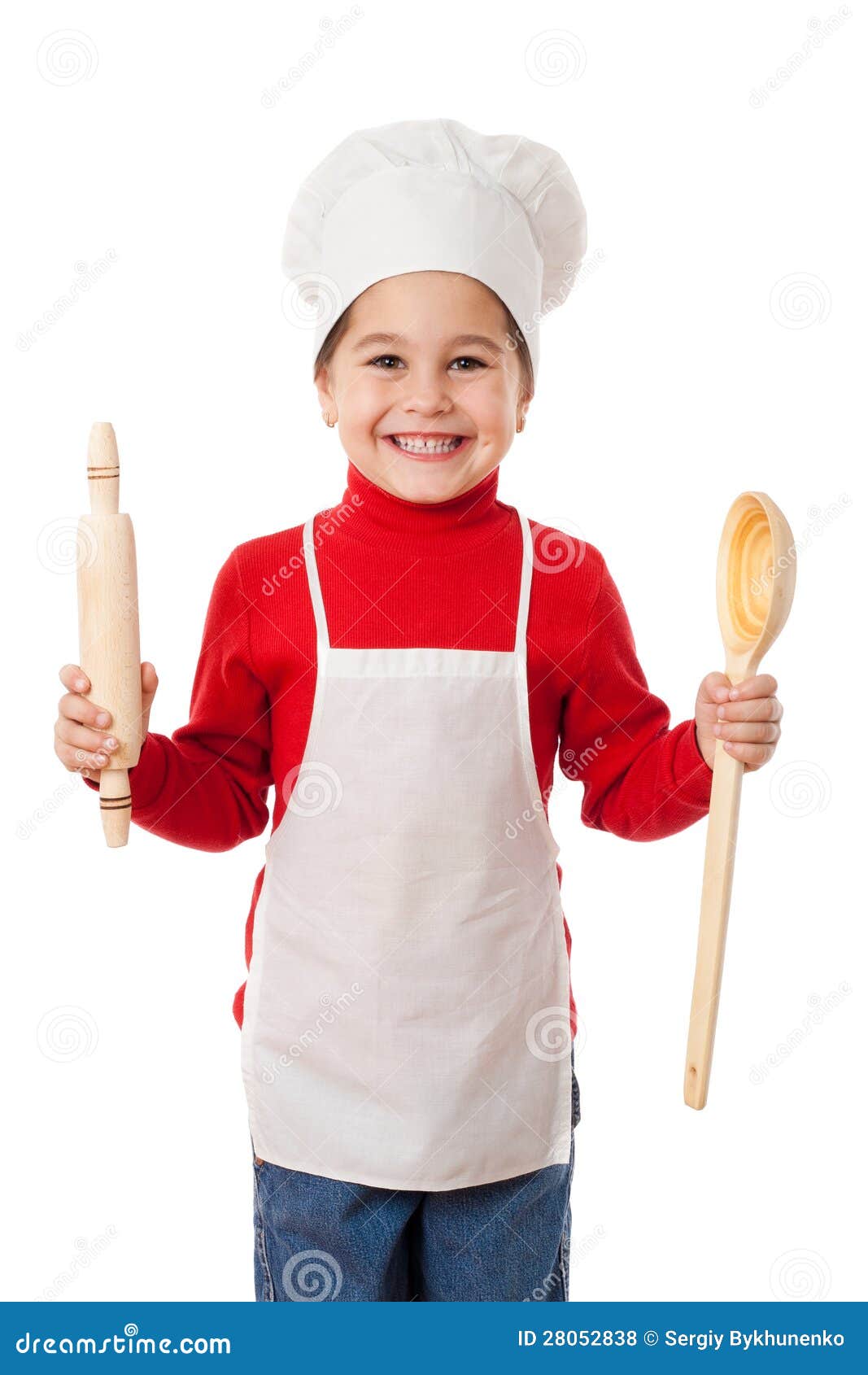 Little Cook with Ladle and Rolling Pin Stock Photo - Image of ladle ...