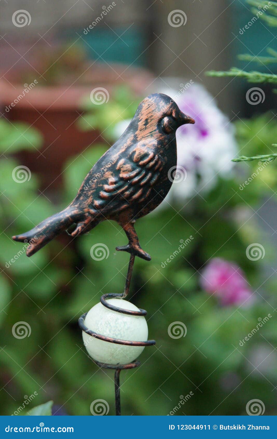 Decorative bird stock image. Image of copper, garden - 123044911